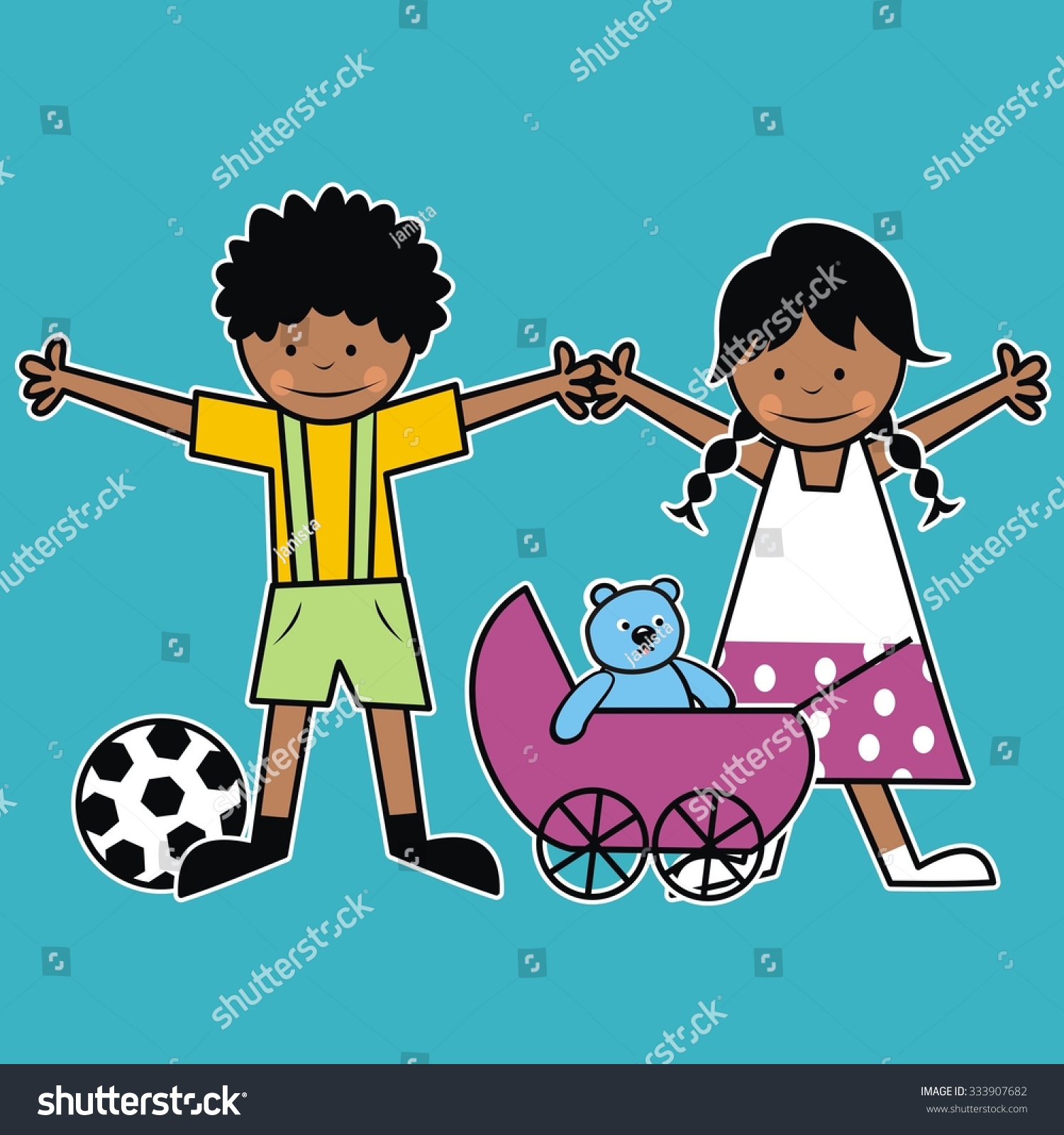 African Kids Vector Icon Stock Vector (Royalty Free) 333907682