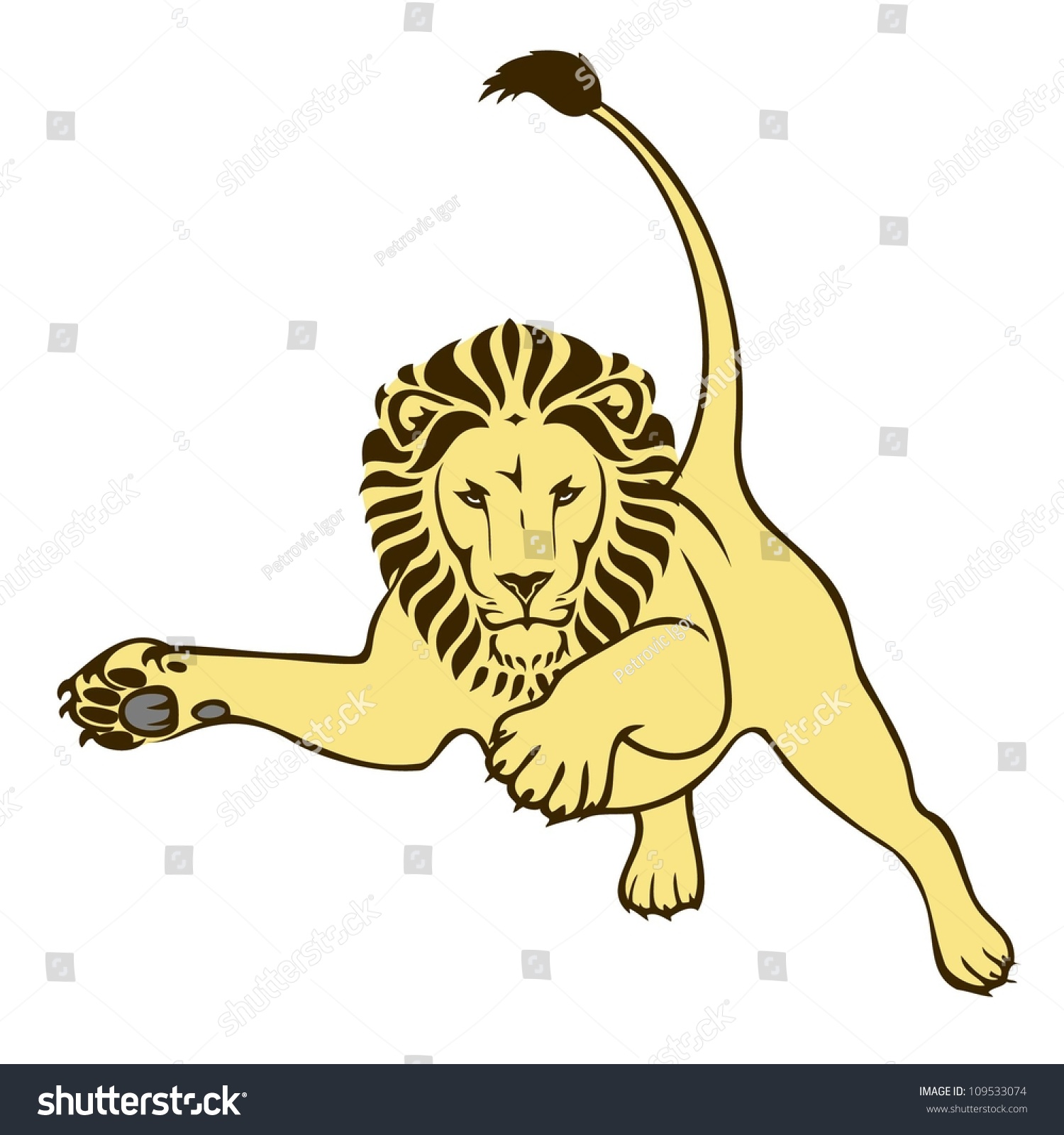 African Lion Jumping Vector Illustration Stock Vector (Royalty Free ...