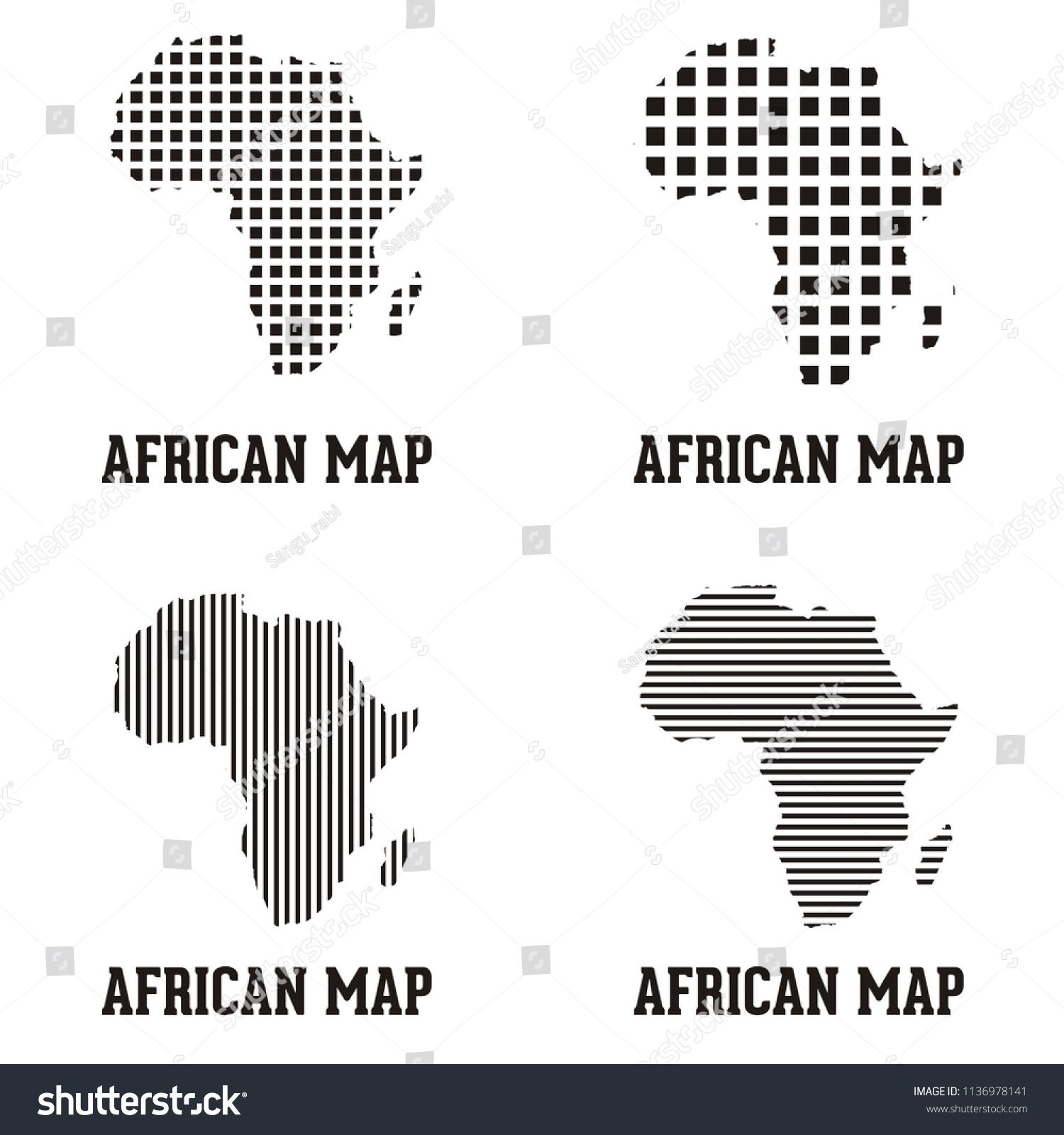 African Map Logo Stock Vector (Royalty Free) 1136978141