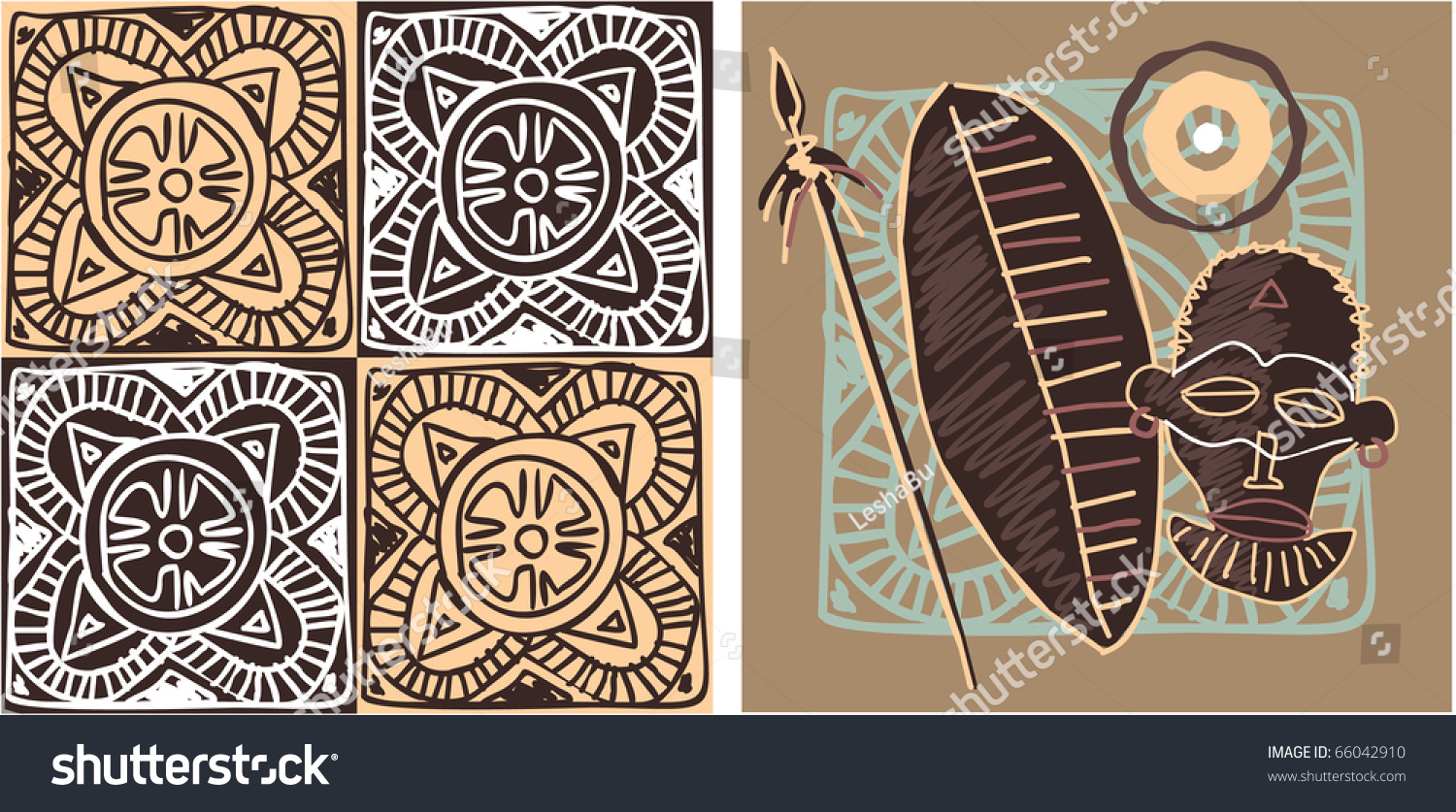 African Seamless Tile Stock Vector (Royalty Free) 66042910