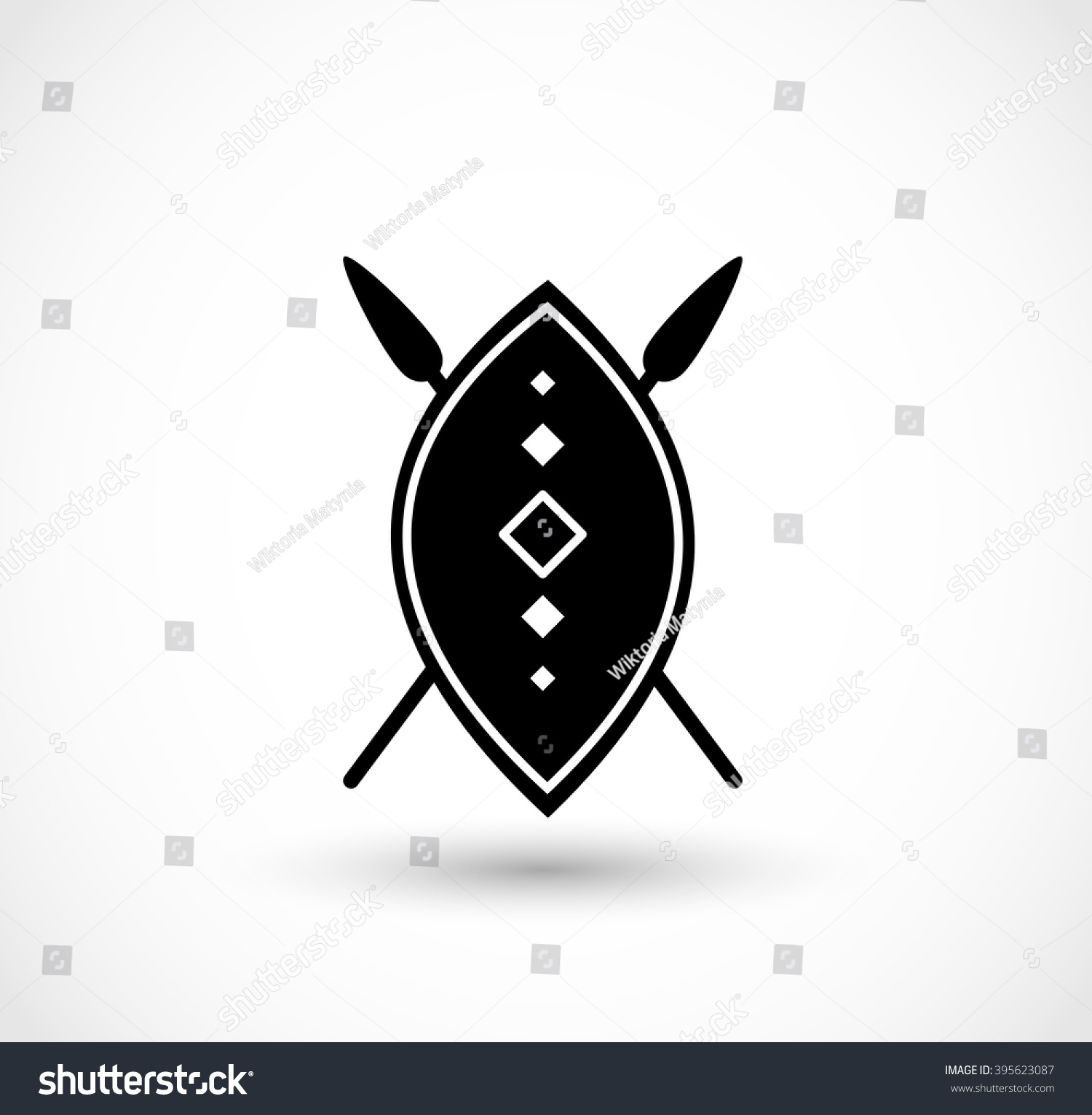 African Shield Spears Vector Stock Vector 395623087 - Shutterstock