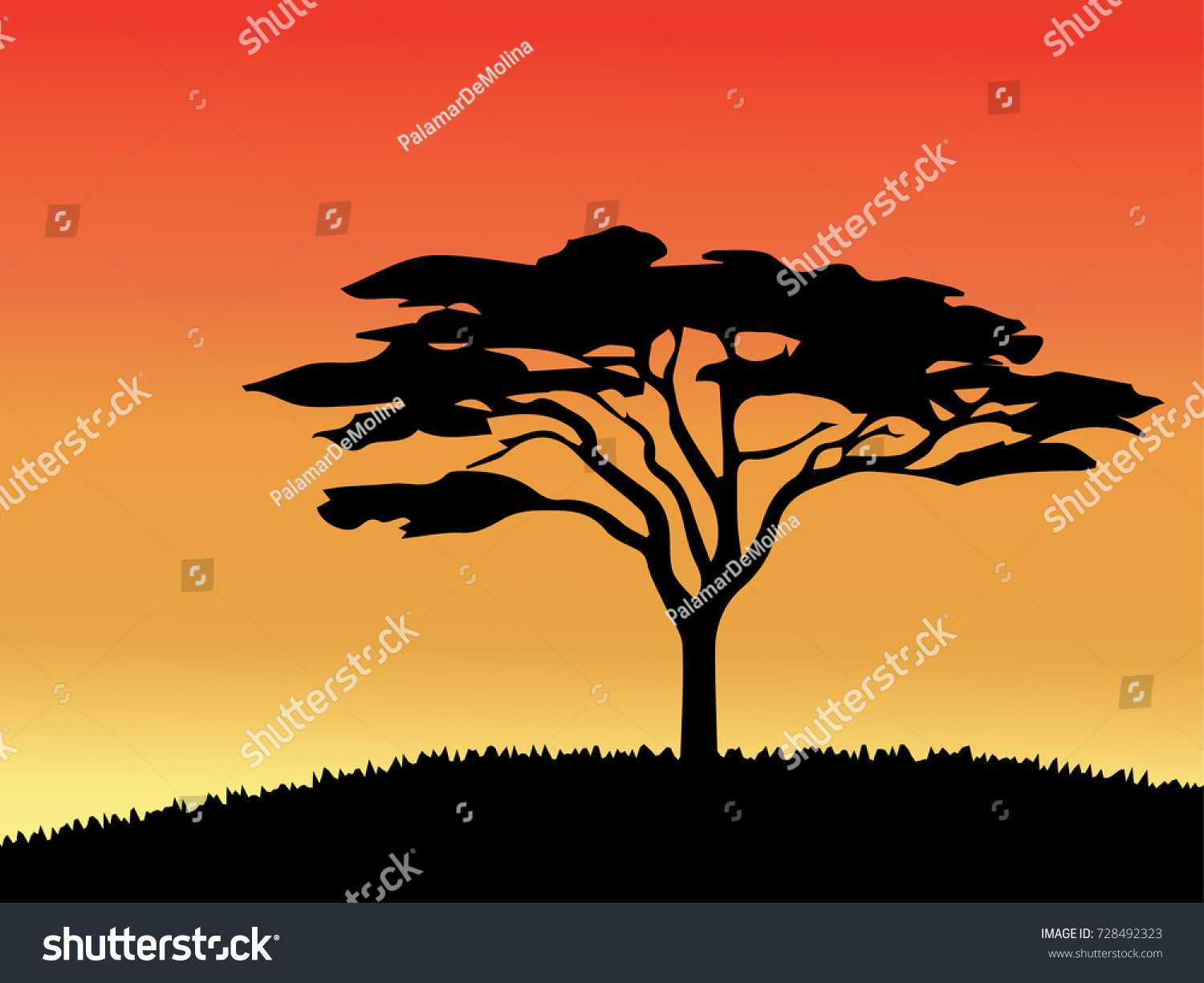 African Tree Vector Illustration: เวกเตอร์สต็อก (ปลอดค่าลิขสิทธิ์ ...