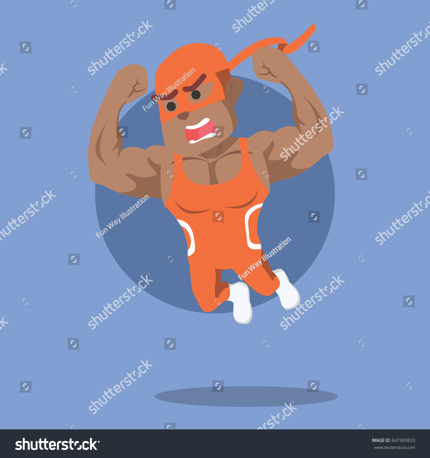 African Wrestler Jumping Stock Vector (Royalty Free) 647369833 ...