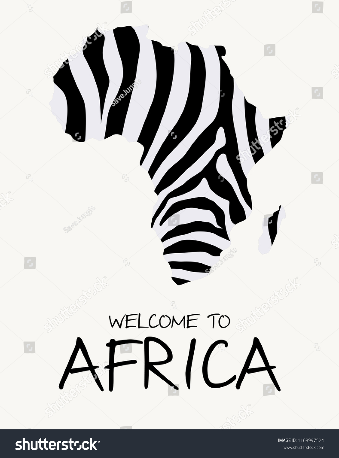 African Zebra Map Illustration Stock Vector (Royalty Free) 1168997524
