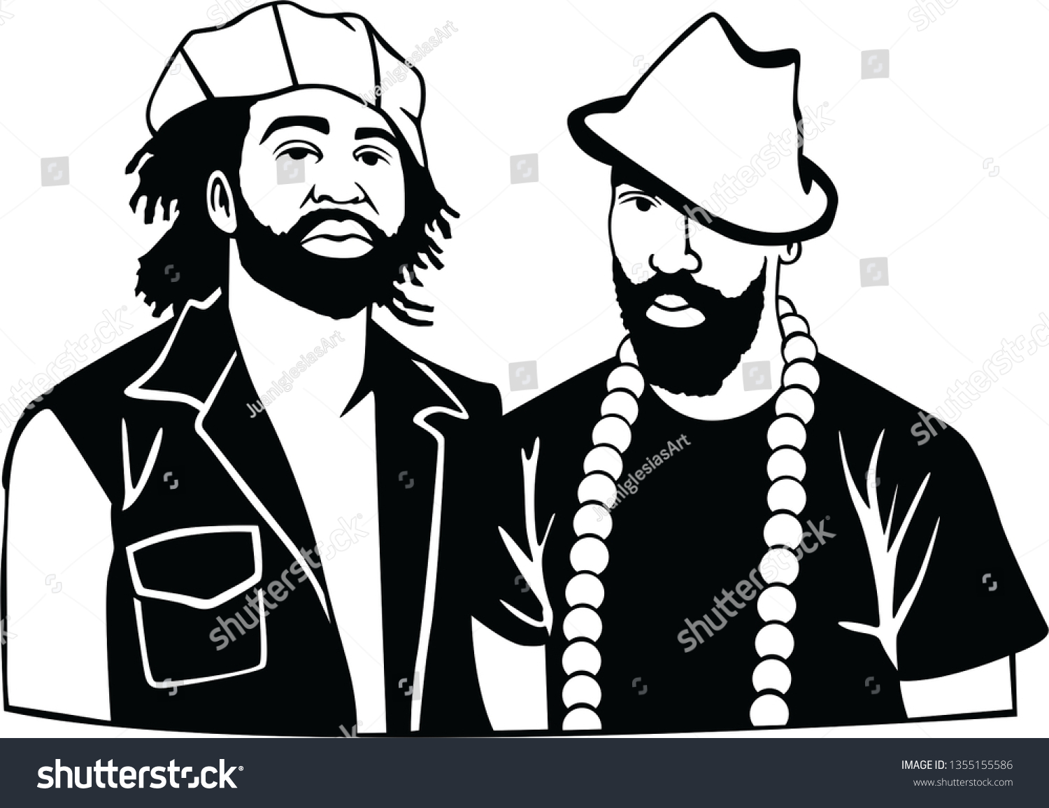 Afro Boys Vector Black Stock Vector (Royalty Free) 1355155586