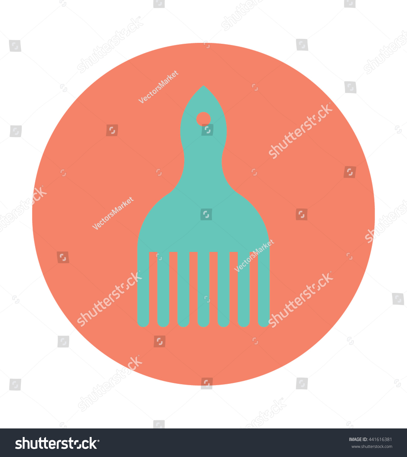 Afro Comb Vector Icon Stock Vector (Royalty Free) 441616381