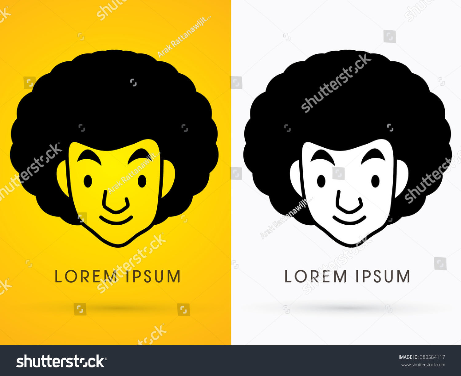 Afro Head Graphic Vector Stock Vector (Royalty Free) 380584117 ...