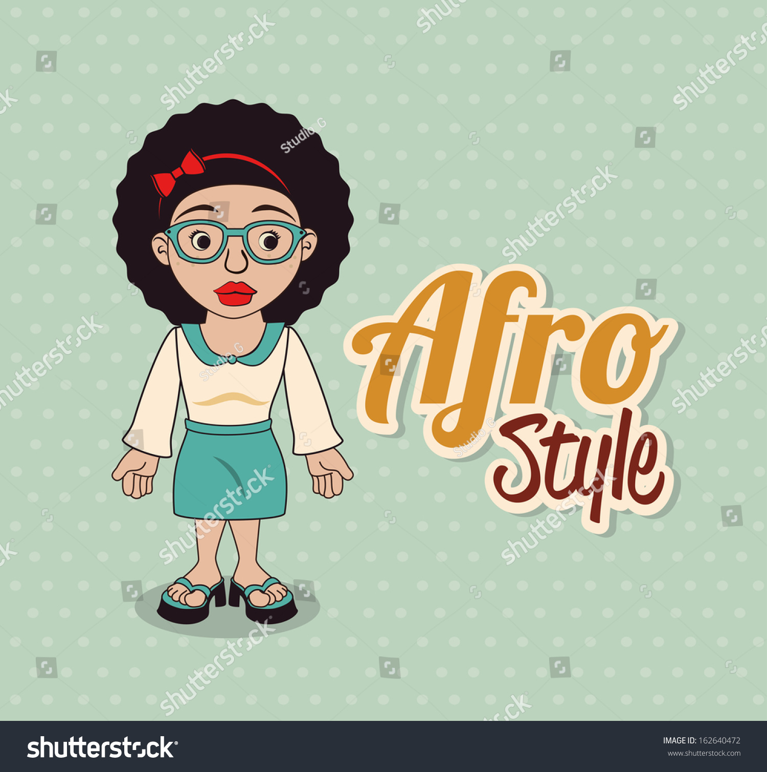 Afro Style Design Over Dotted Background Stock Vector (Royalty Free ...