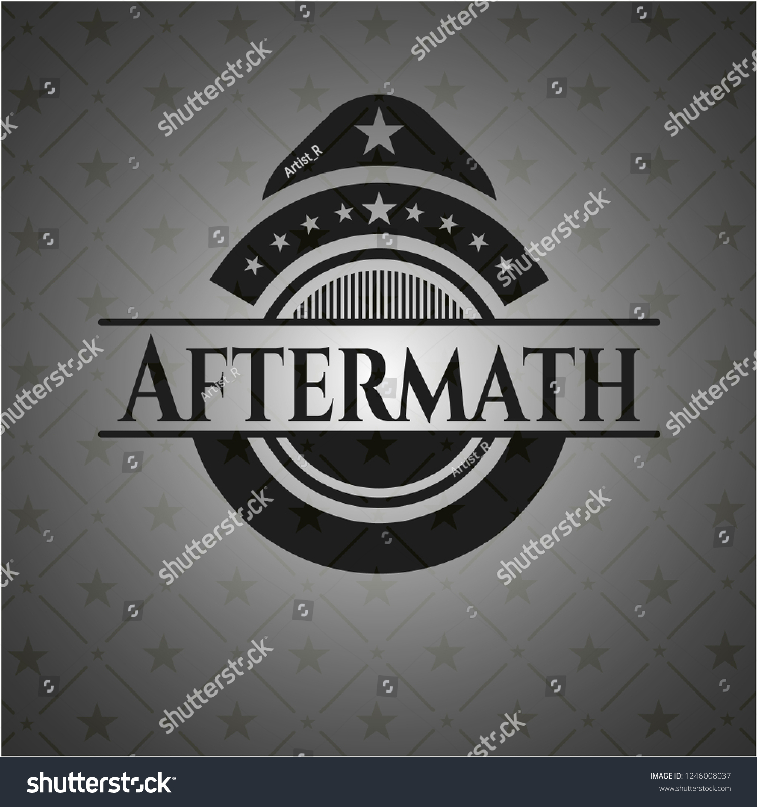 Aftermath Realistic Black Emblem Stock Vector (Royalty Free) 1246008037