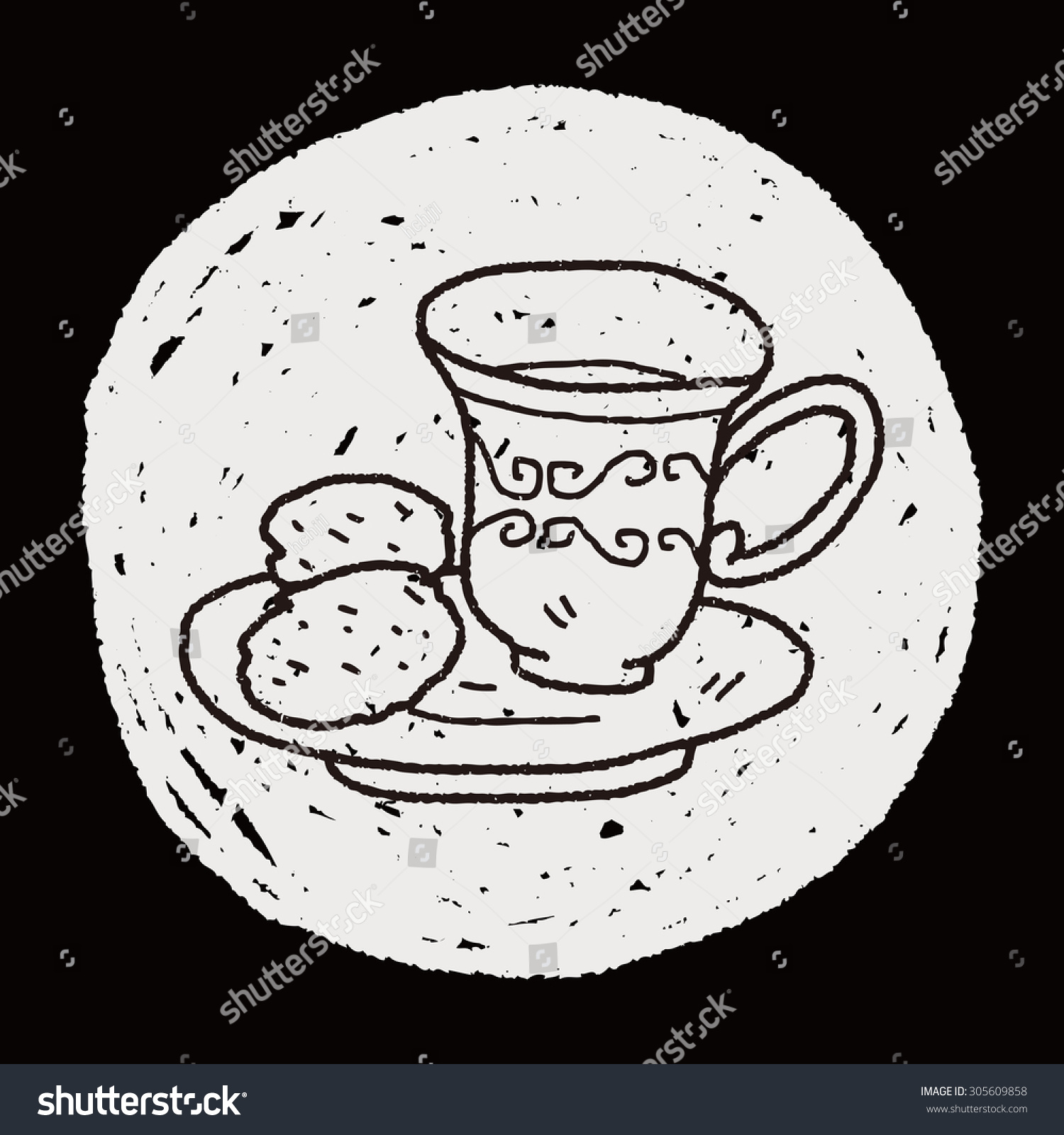 Afternoon Tea Doodle Stock Vector (Royalty Free) 305609858 | Shutterstock