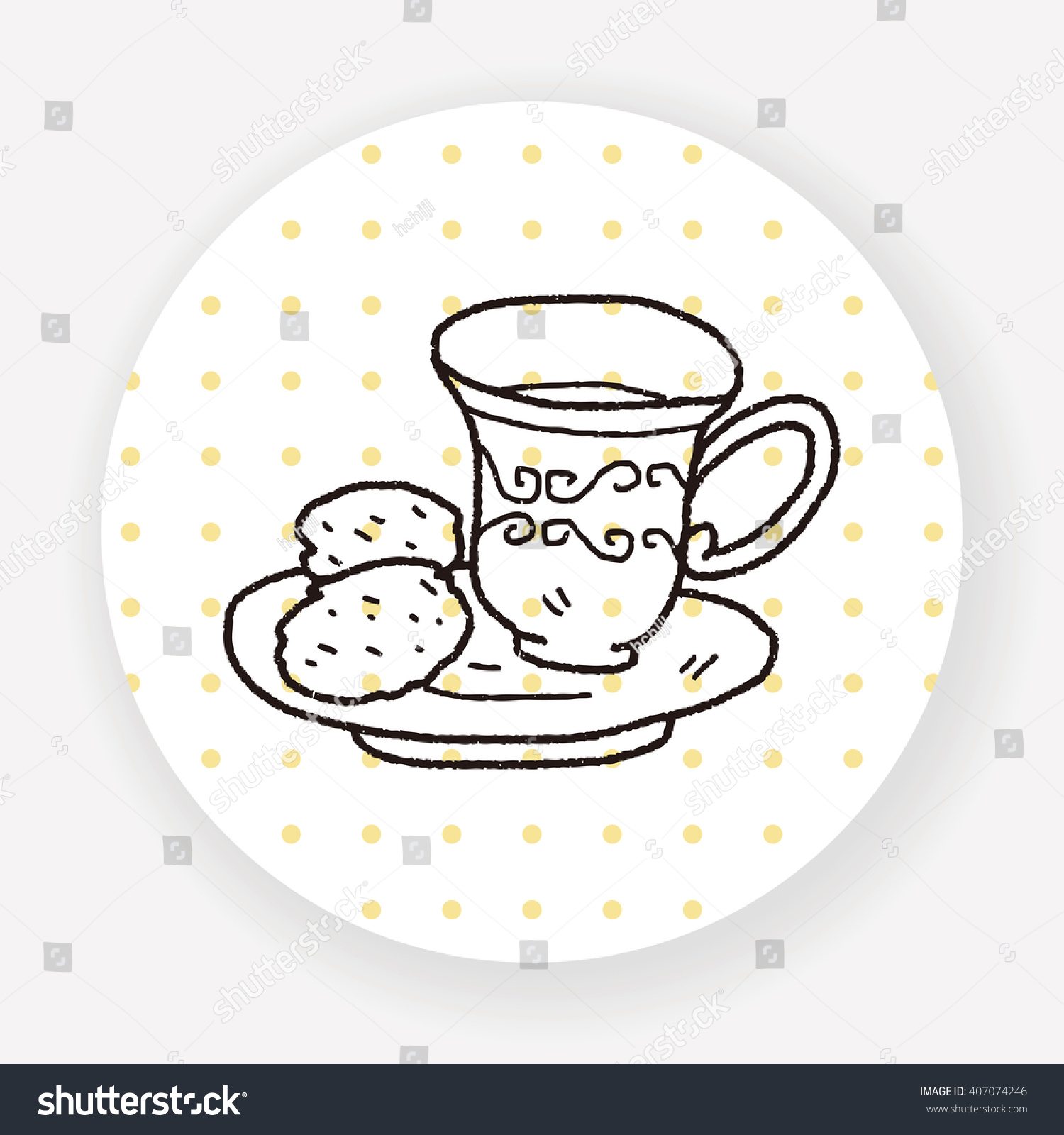 Afternoon Tea Doodle Stock Vector (Royalty Free) 407074246