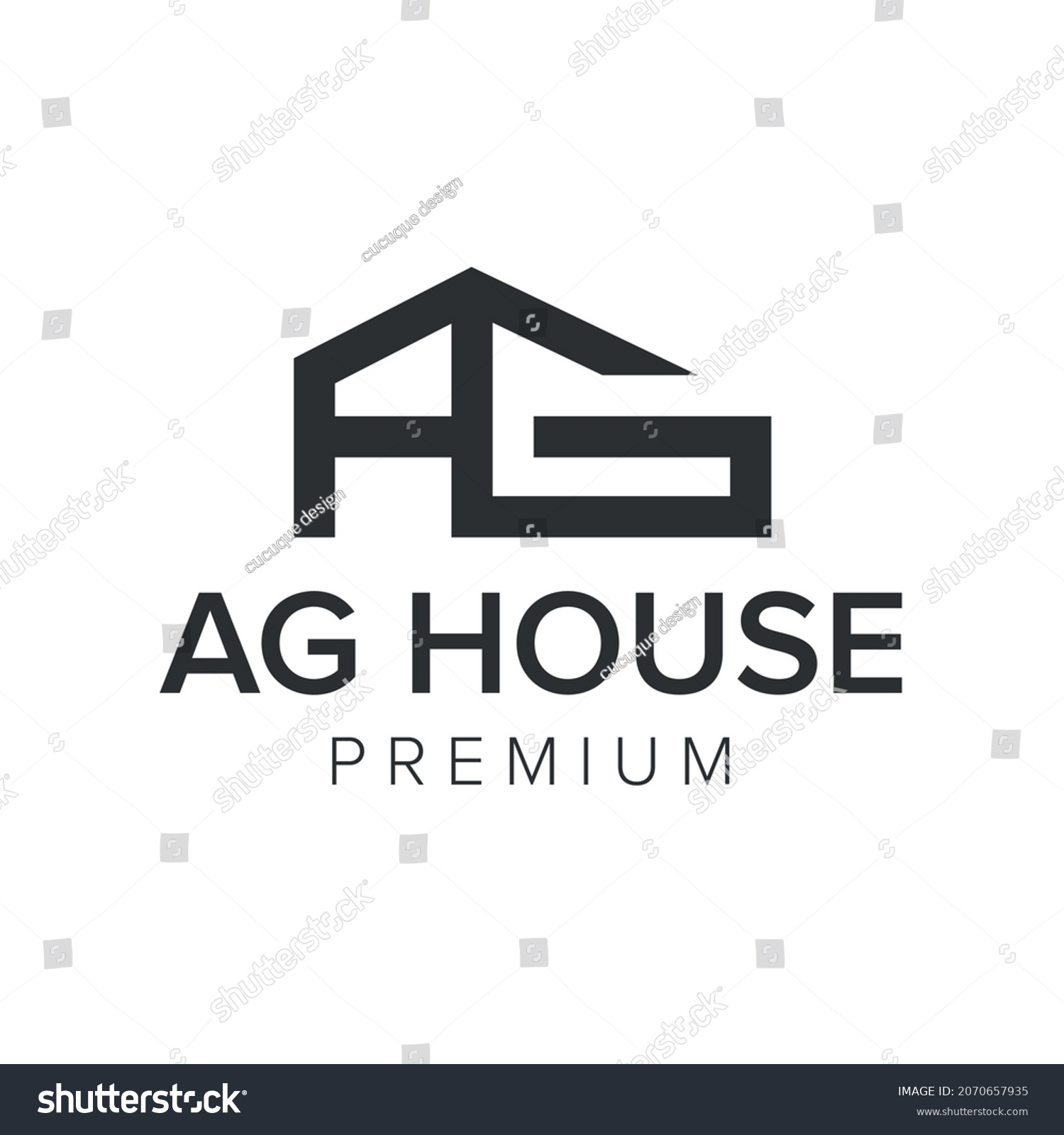 Ag House Logo Icon Vector Template Stock Vector (Royalty Free) 2070657935