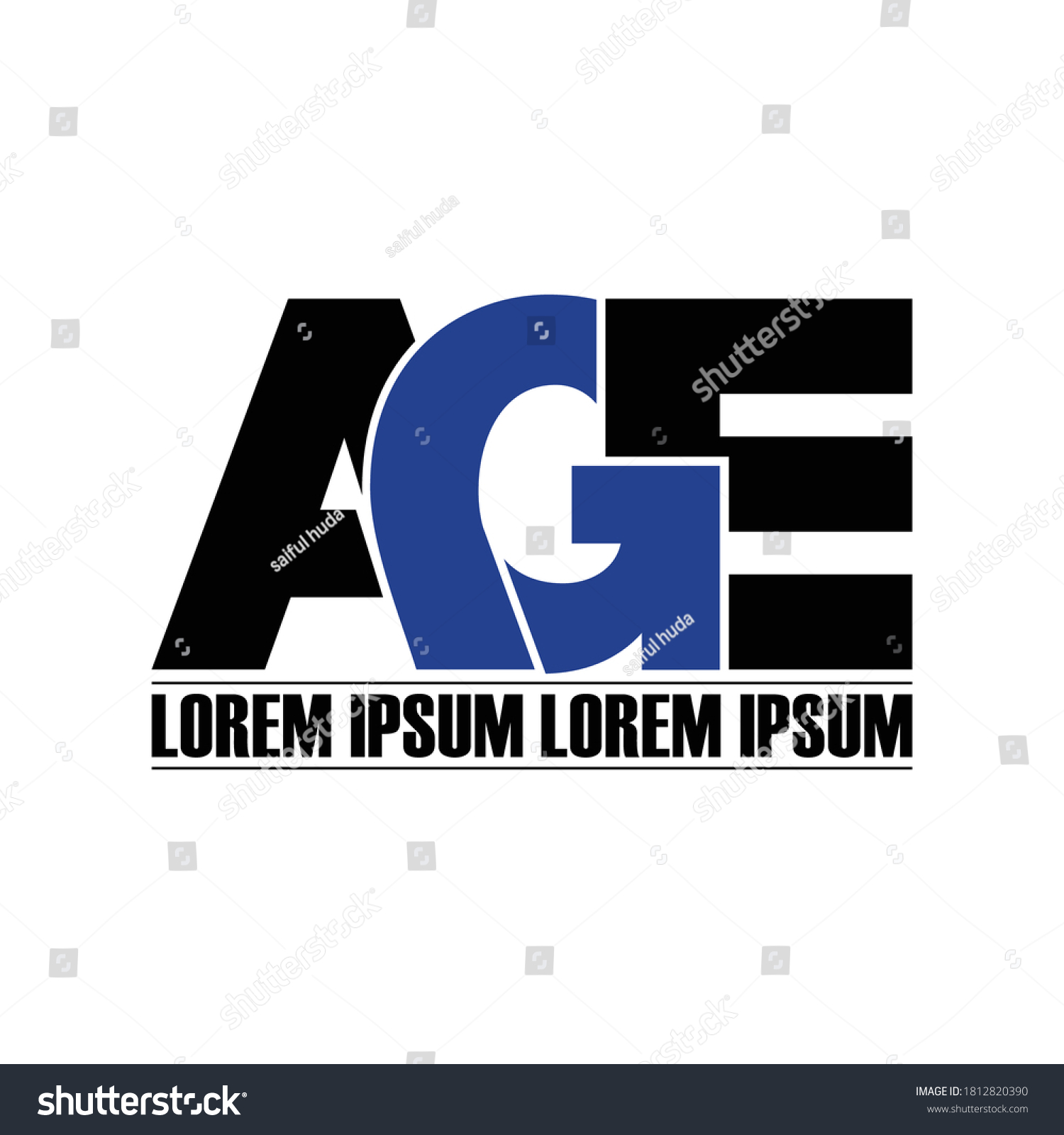 Age Letter Monogram Logo Design Vector Stock Vector (Royalty Free ...
