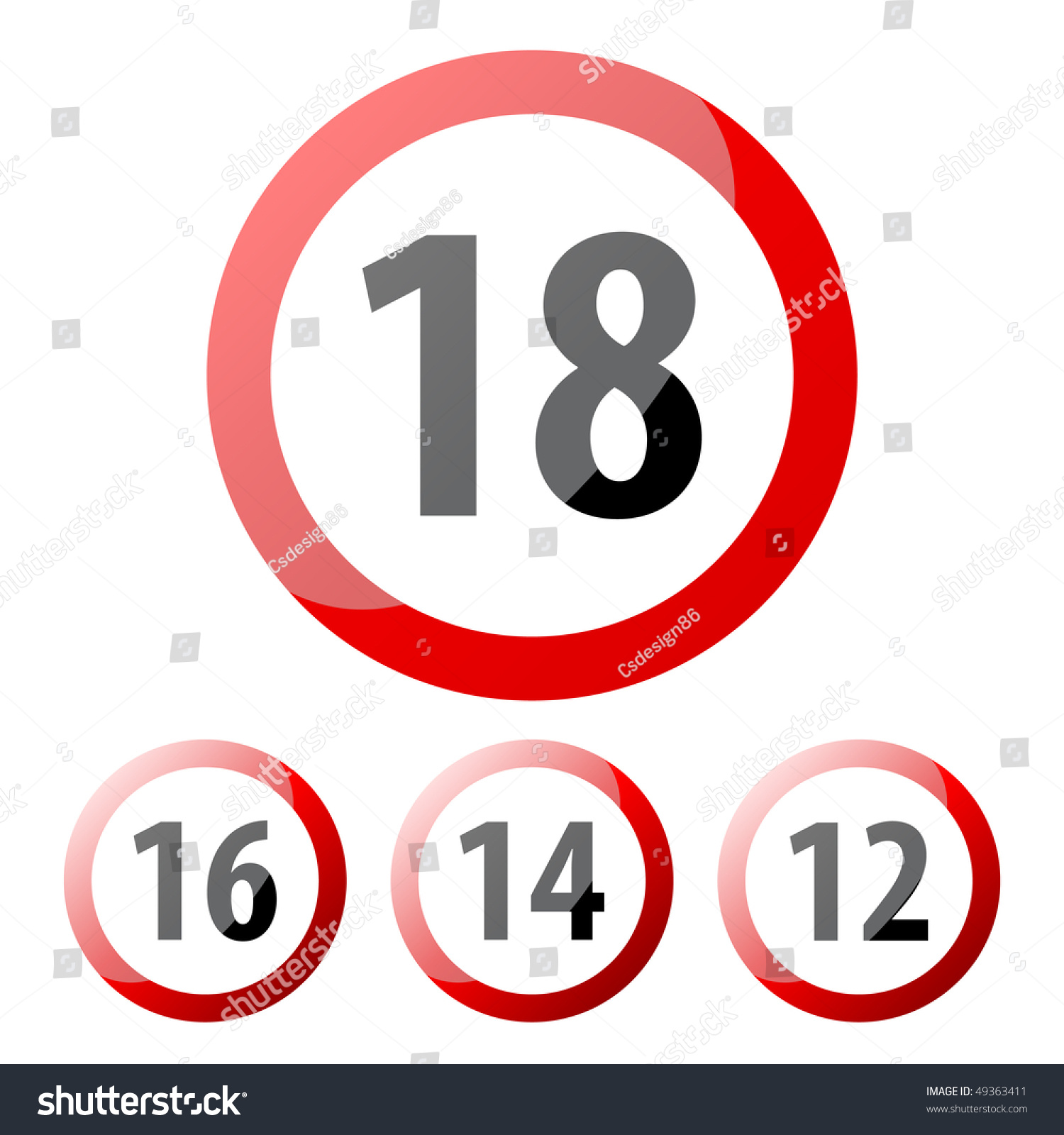 Age Signs Stock Vector Illustration 49363411 : Shutterstock