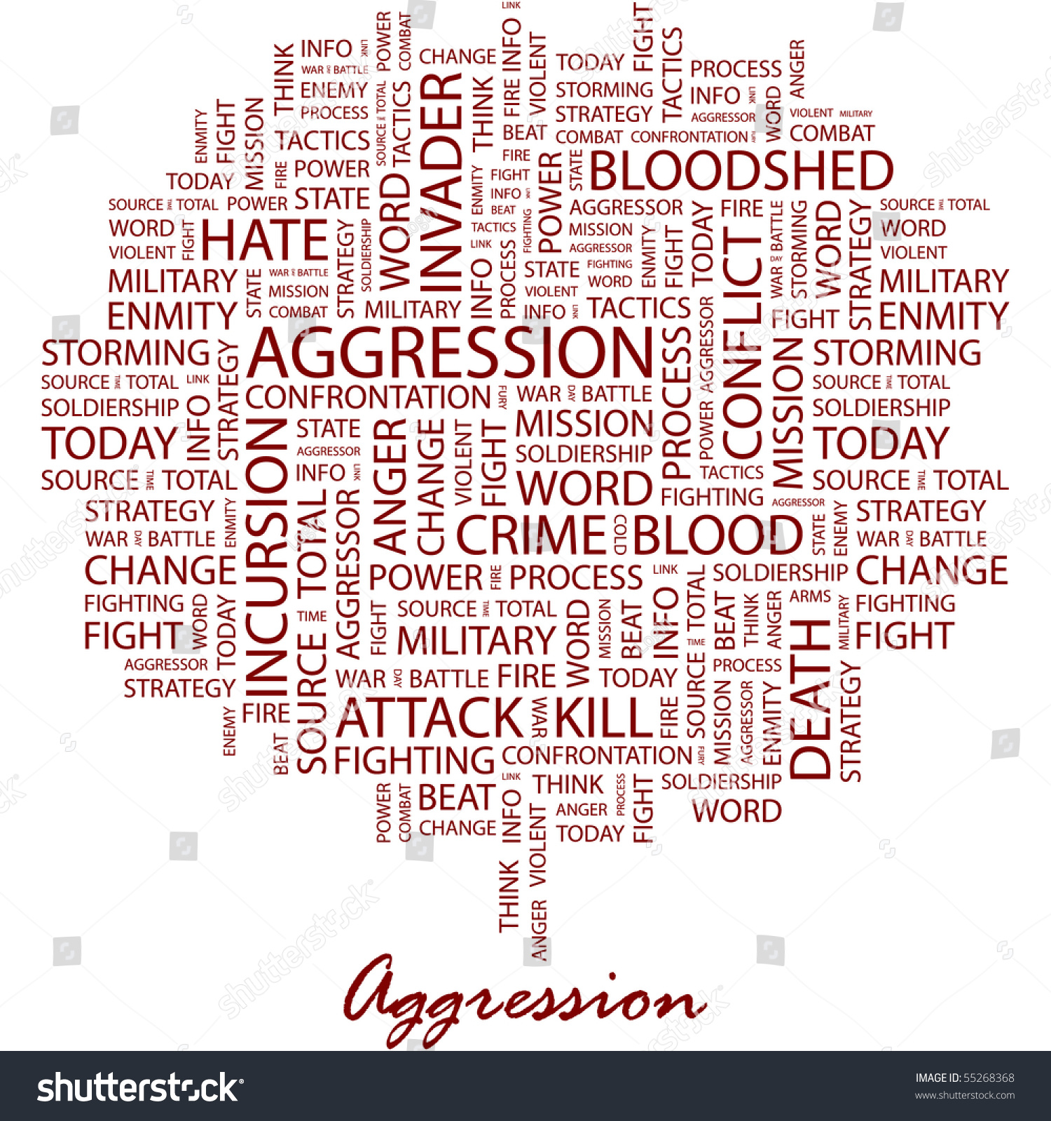 Aggression Word Collage On White Background Stock Vector 55268368 ...