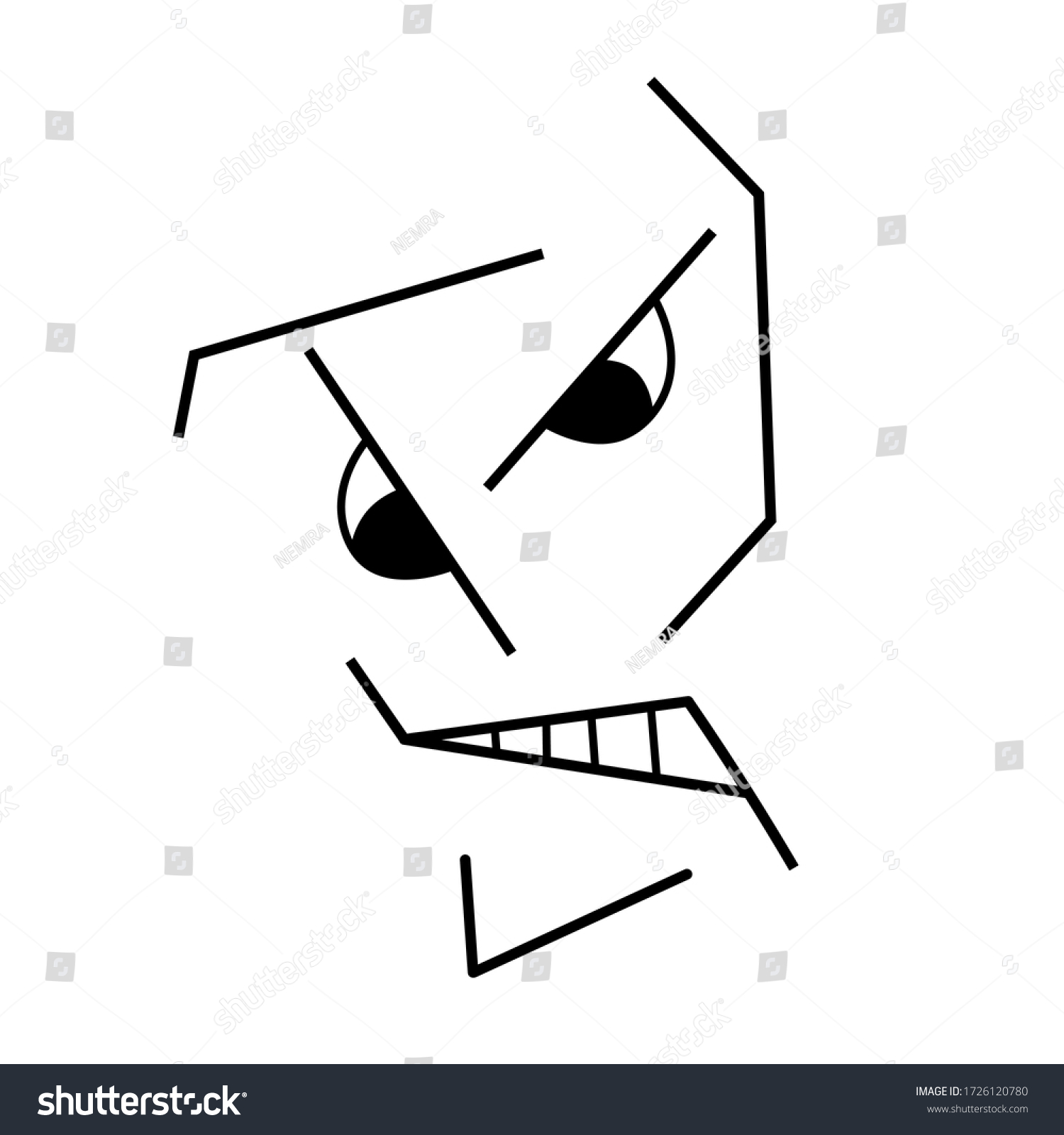 Aggressive Face Illustration Cartoon Vector Stock Vector (Royalty Free ...