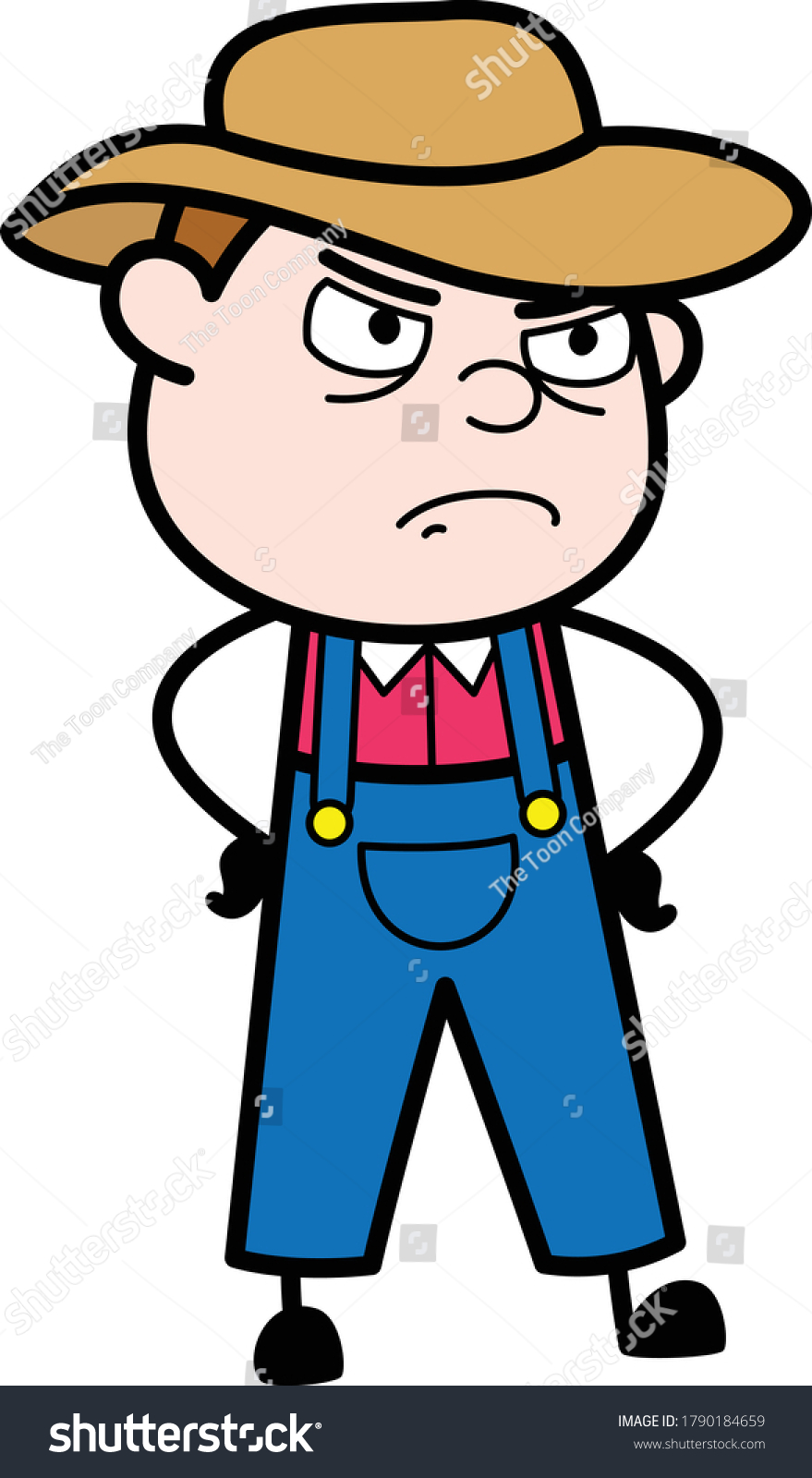 Aggressive Farmer Cartoon Vector Illustration Stock Vector (Royalty ...