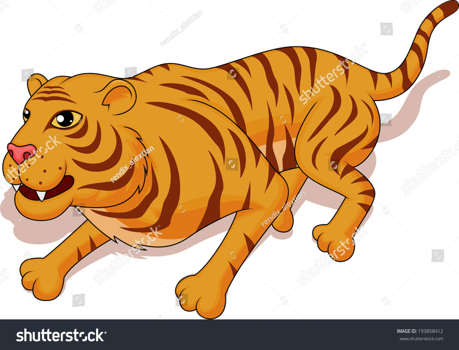 Aggressive Tiger Cartoon: เวกเตอร์สต็อก (ปลอดค่าลิขสิทธิ์) 193858412