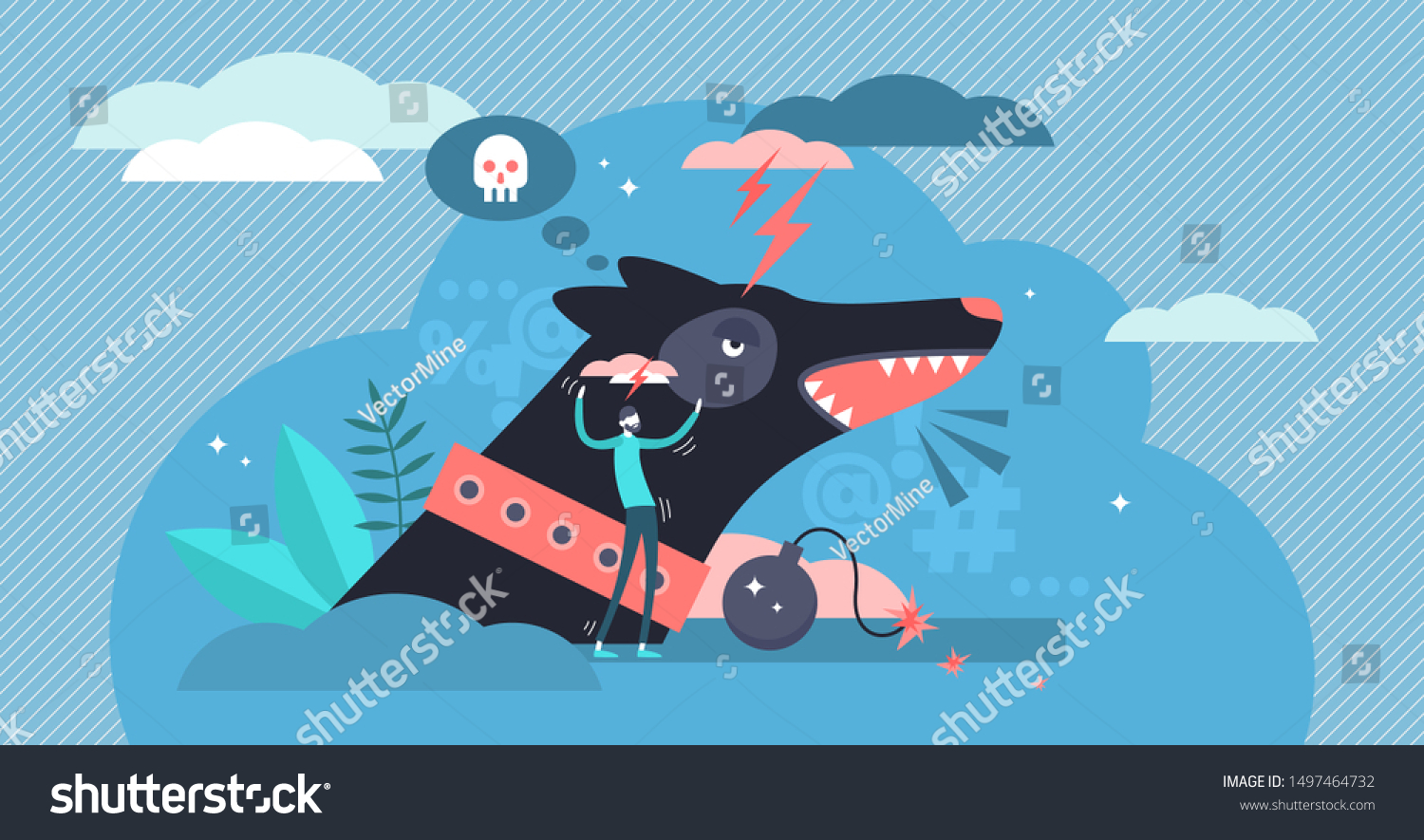 Aggressive Vector Illustration Flat Tiny Angry 库存矢量图（免版税）1497464732 ...