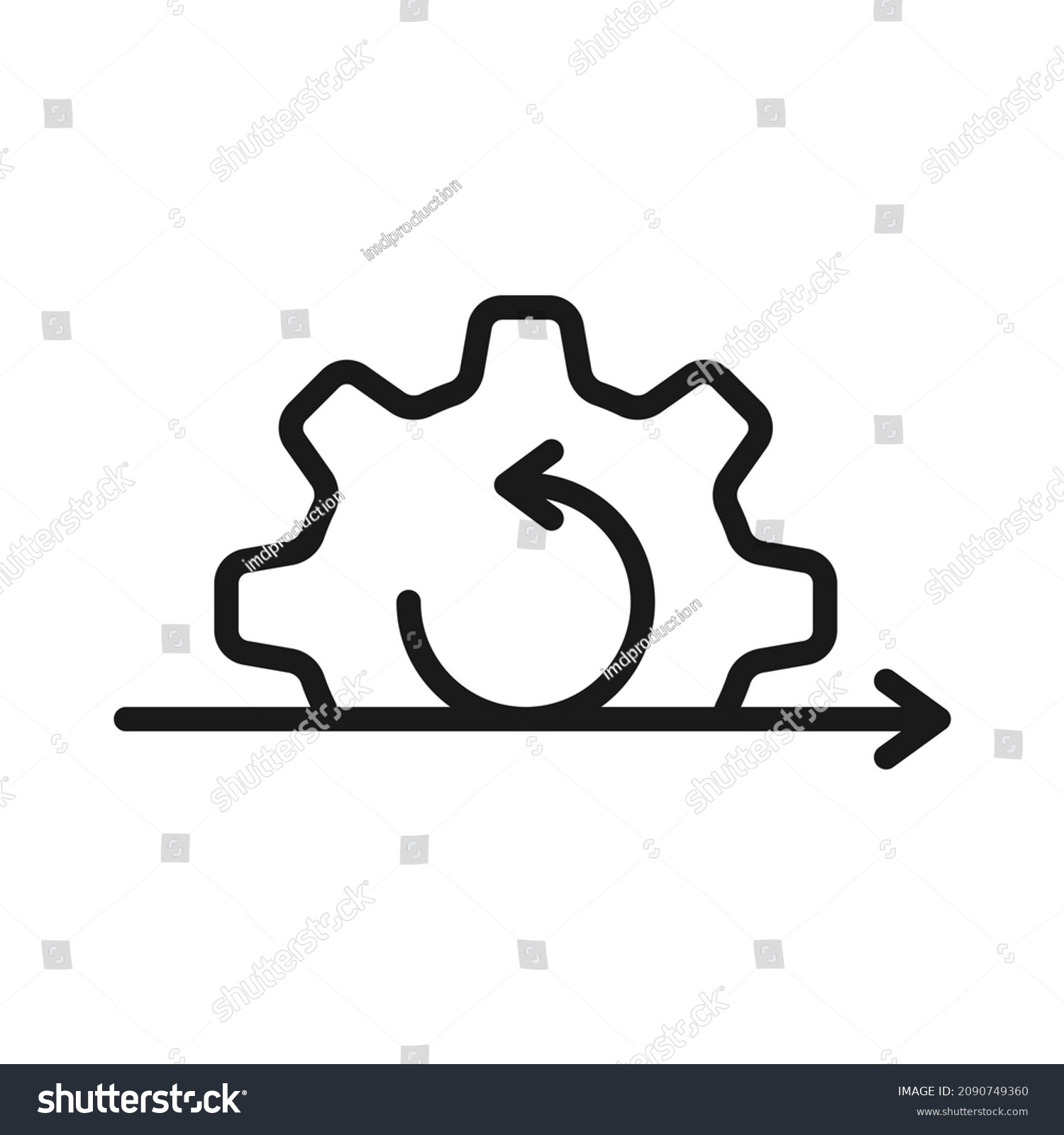 Agile Process Line Icon Circle Point Stock Vector (Royalty Free) 2090749360