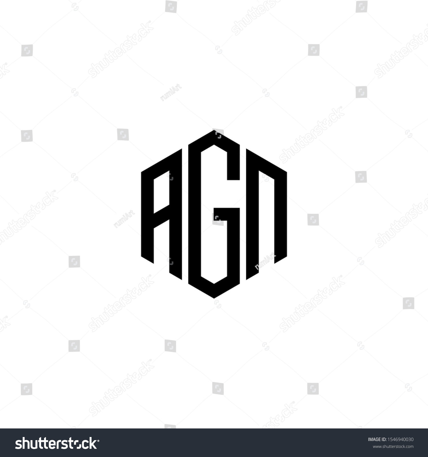 Agn Letter Logo Design Polygon Monogram Stock Vector (Royalty Free ...