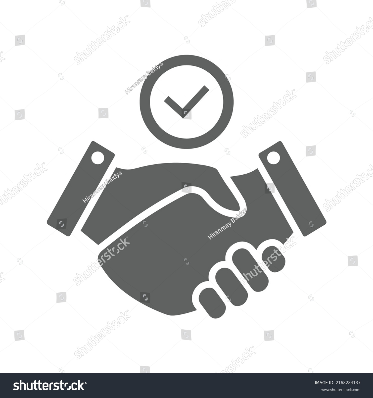 Agreement Hands Handshake Icon Gray Vector Stock Vector (Royalty Free ...