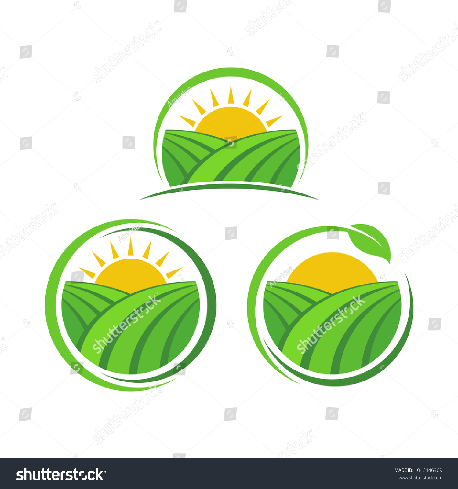 Agriculture Farm Logo Design Vector Set Stock Vector (Royalty Free ...
