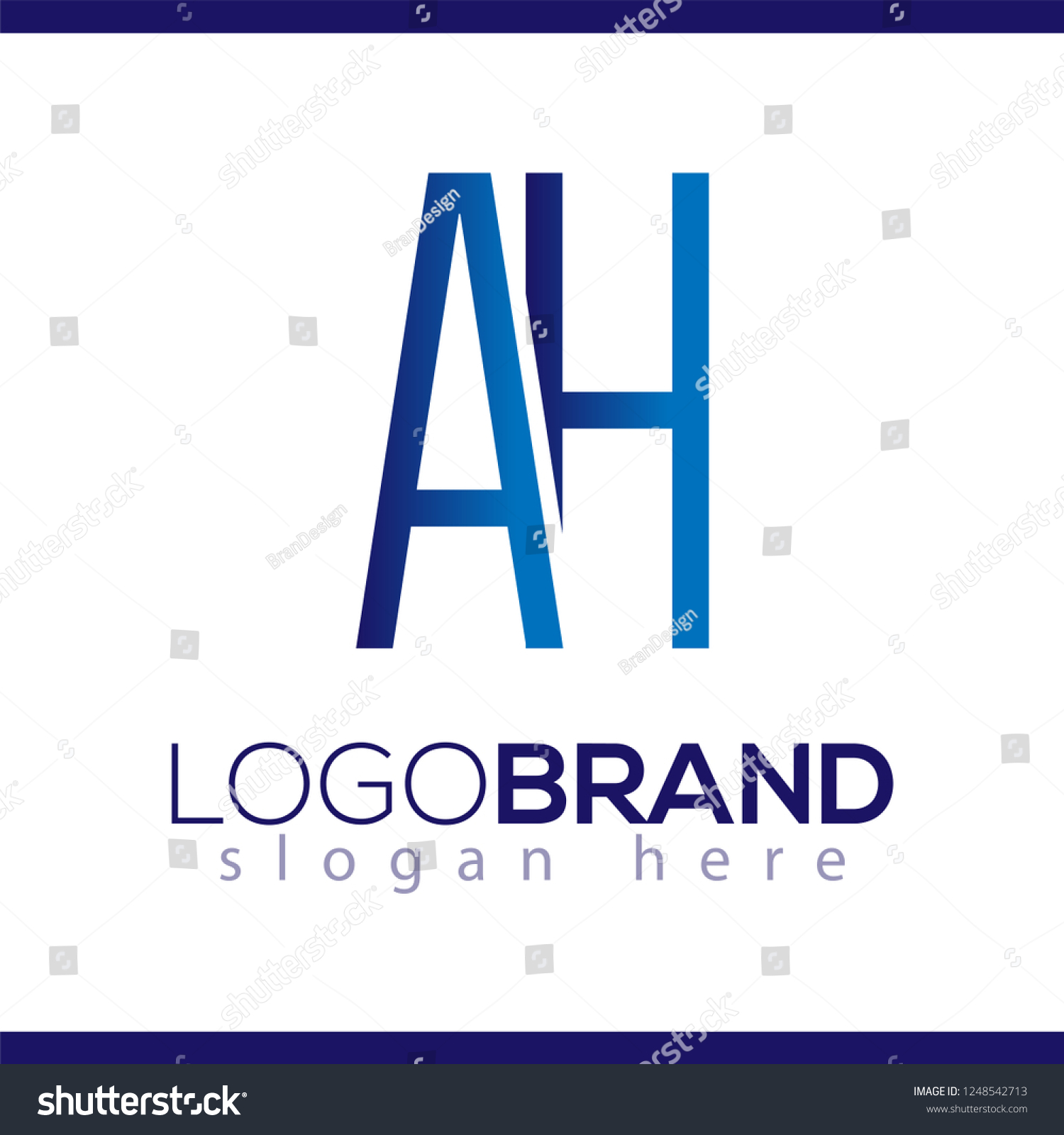 Ah Initial Letter Linked Logo Icon Stock Vector (Royalty Free ...