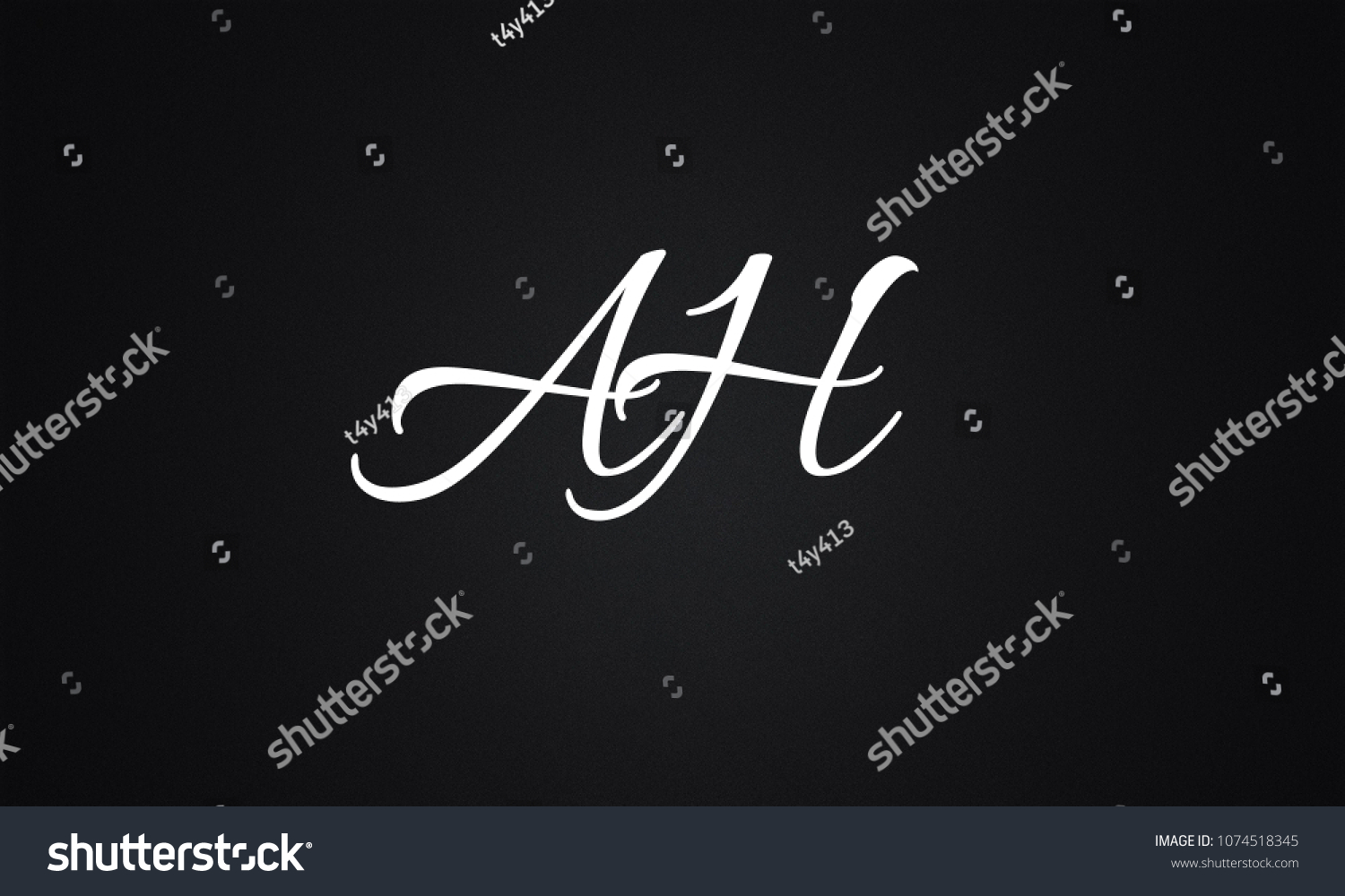 Ah Script Calligraphy Letter Logo Design: vector de stock (libre de ...