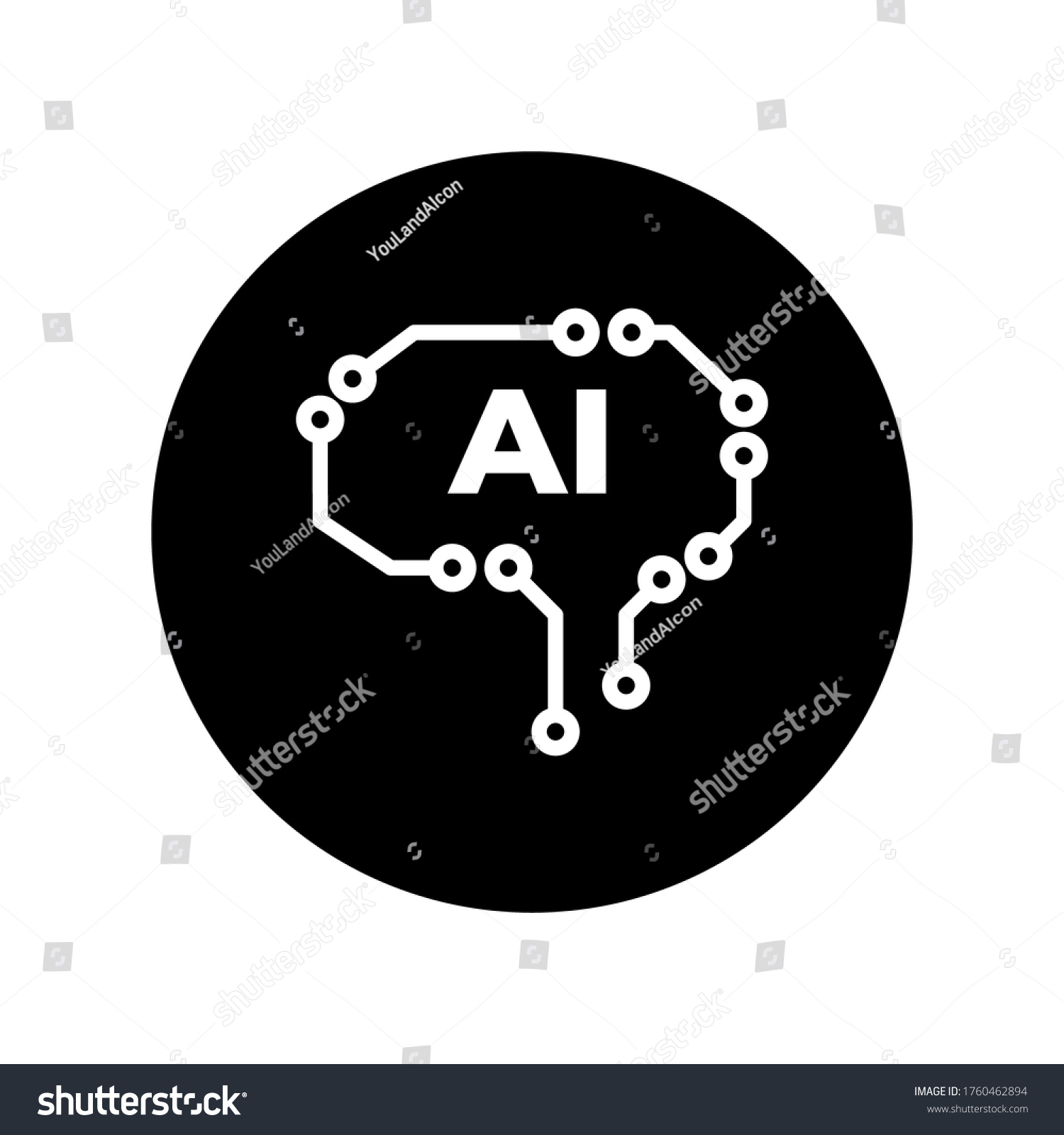 IA (inteligencia artificial) símbolo de icono: vector de stock (libre ...