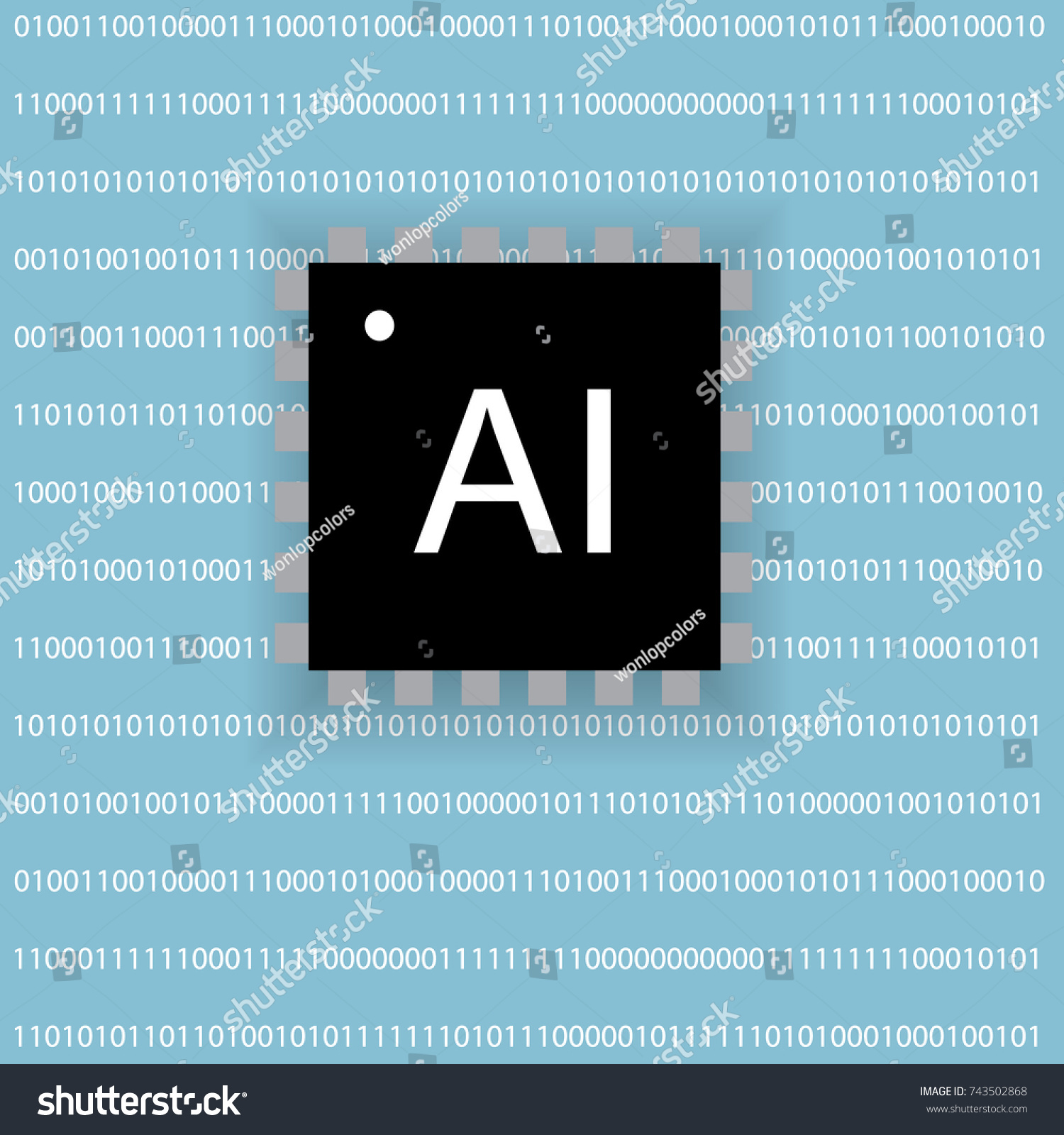 Ai Binary Numeral Number Background Stock Vector (Royalty Free) 743502868