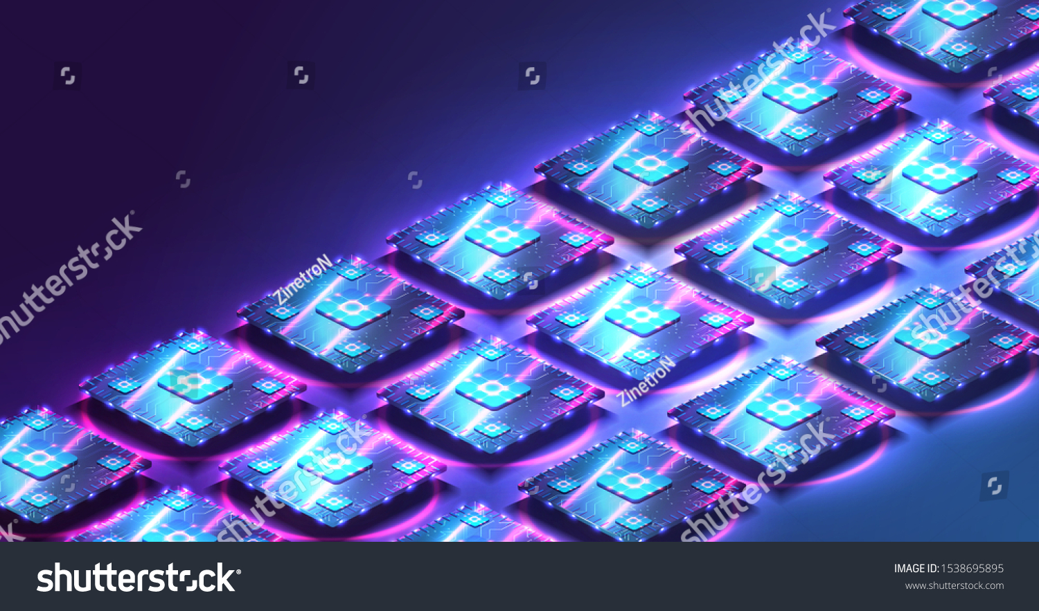 Ai Circuit Board Technology Background Central Stock Vector (Royalty ...