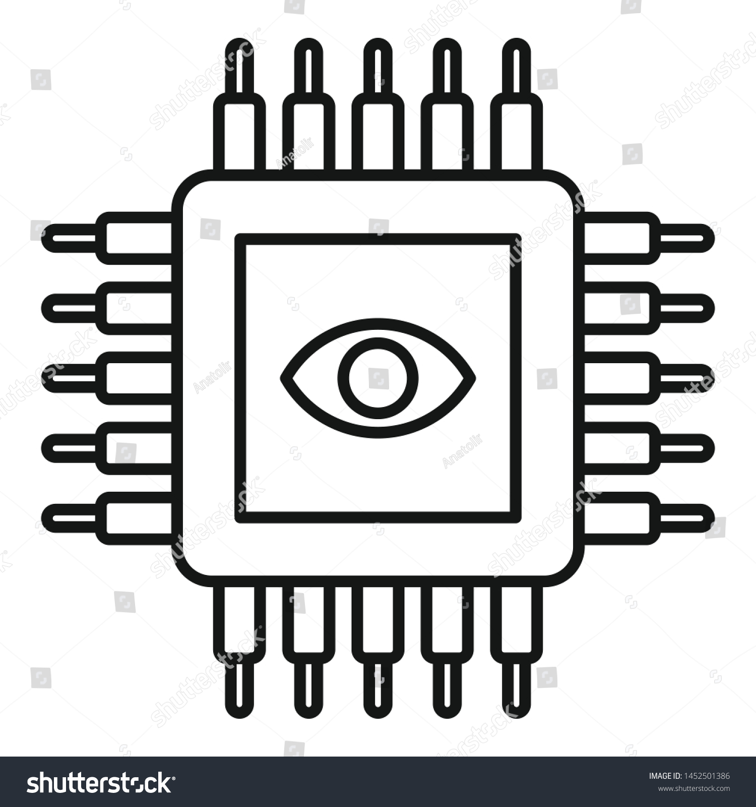 Ai Processor Icon Outline Ai Processor Stock Vector (Royalty Free ...