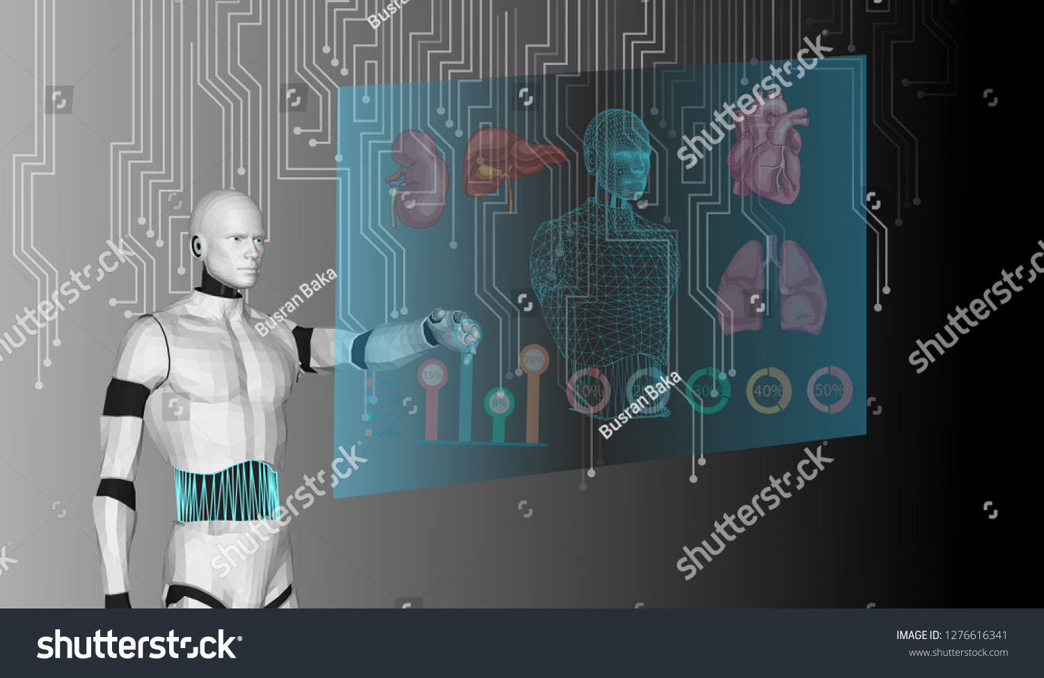 Ai Technology Robot Background Vector Illustration: vector de stock ...