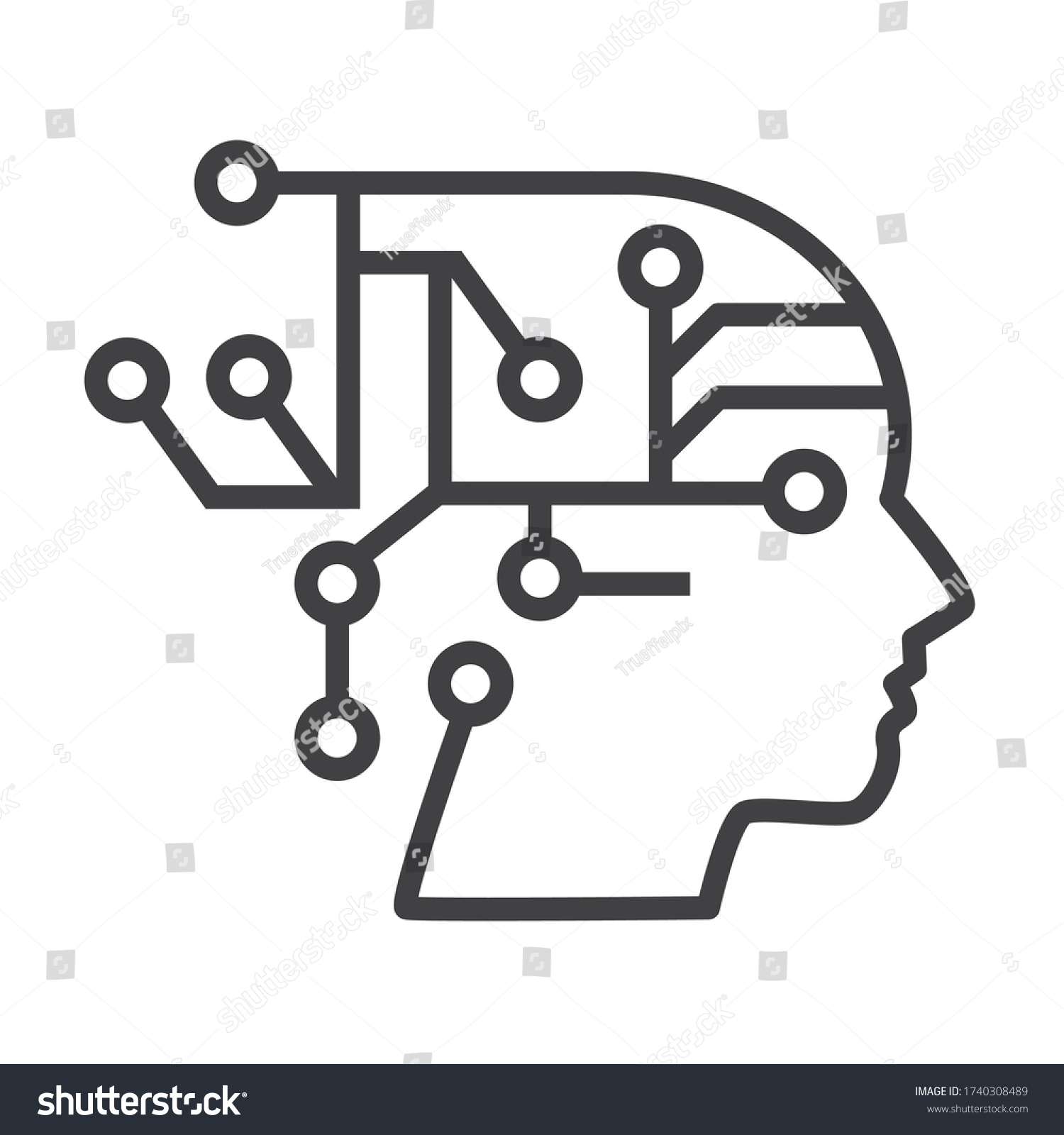 Ai Digital Brain Learning Processing Big Stock Vector (Royalty Free ...