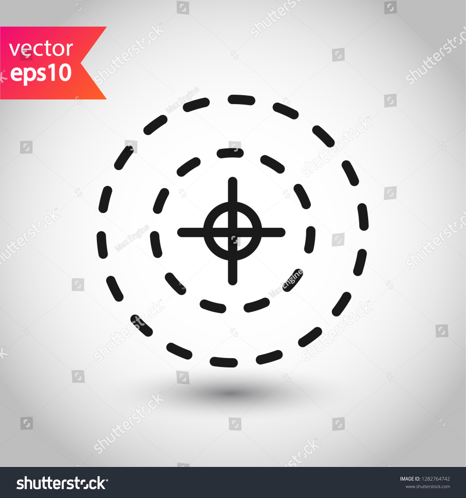 Aim Icon Target Vector Sign Stock Vector (Royalty Free) 1282764742 ...