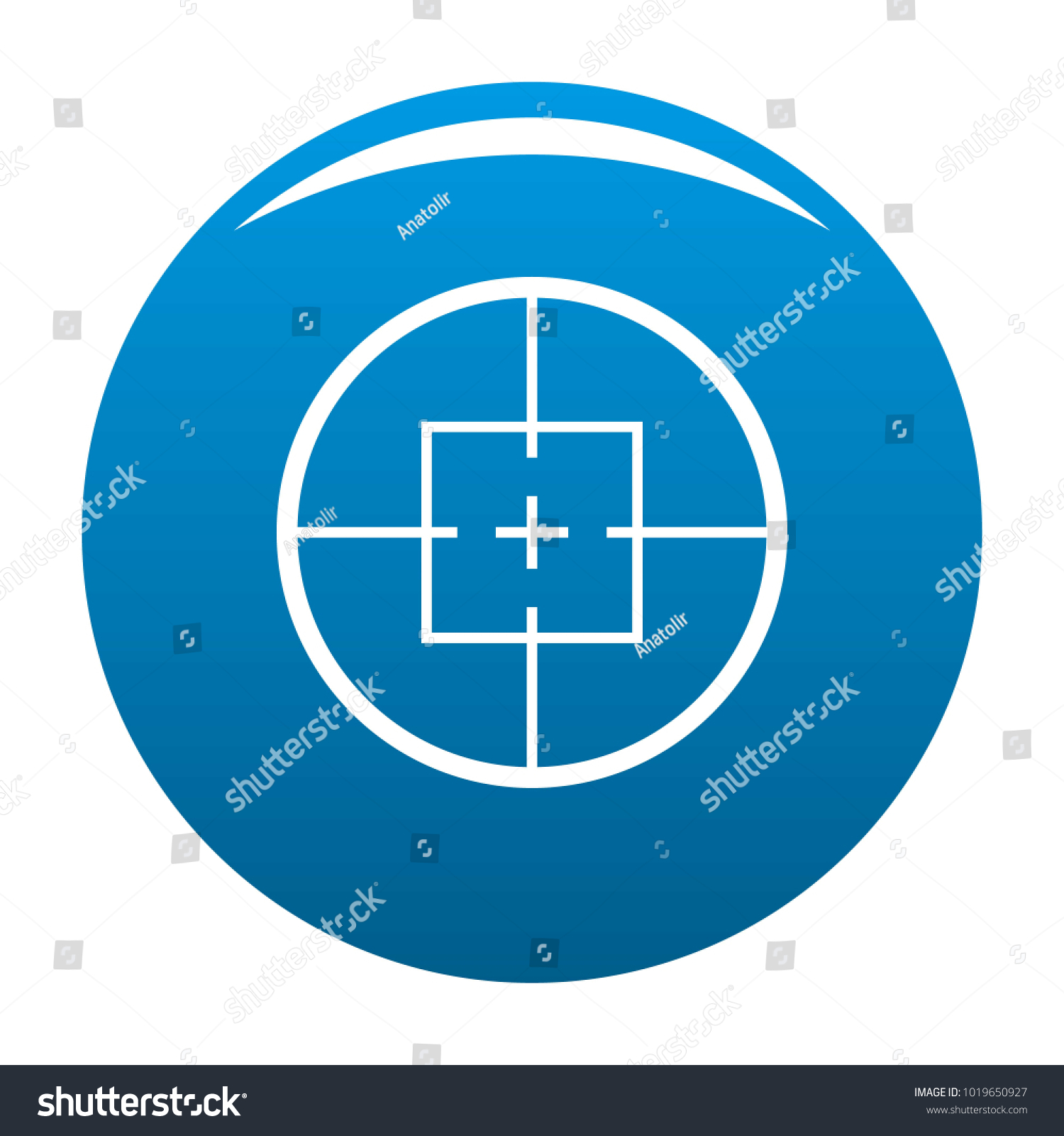 Aiming Device Icon Vector Blue Circle Stock Vector (Royalty Free ...