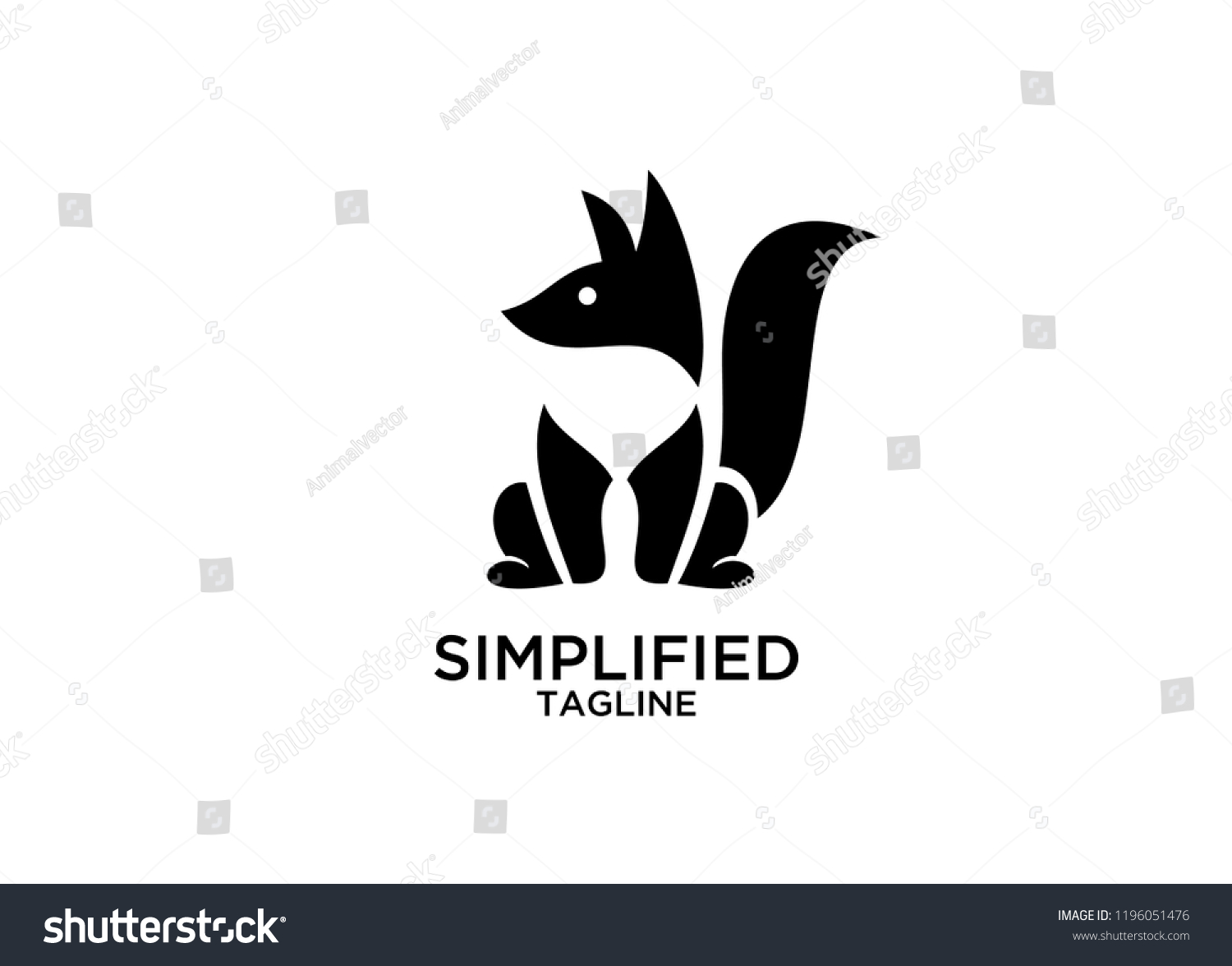 Aimple Negative Space Fox Logo Icon: vector de stock (libre de regalías ...