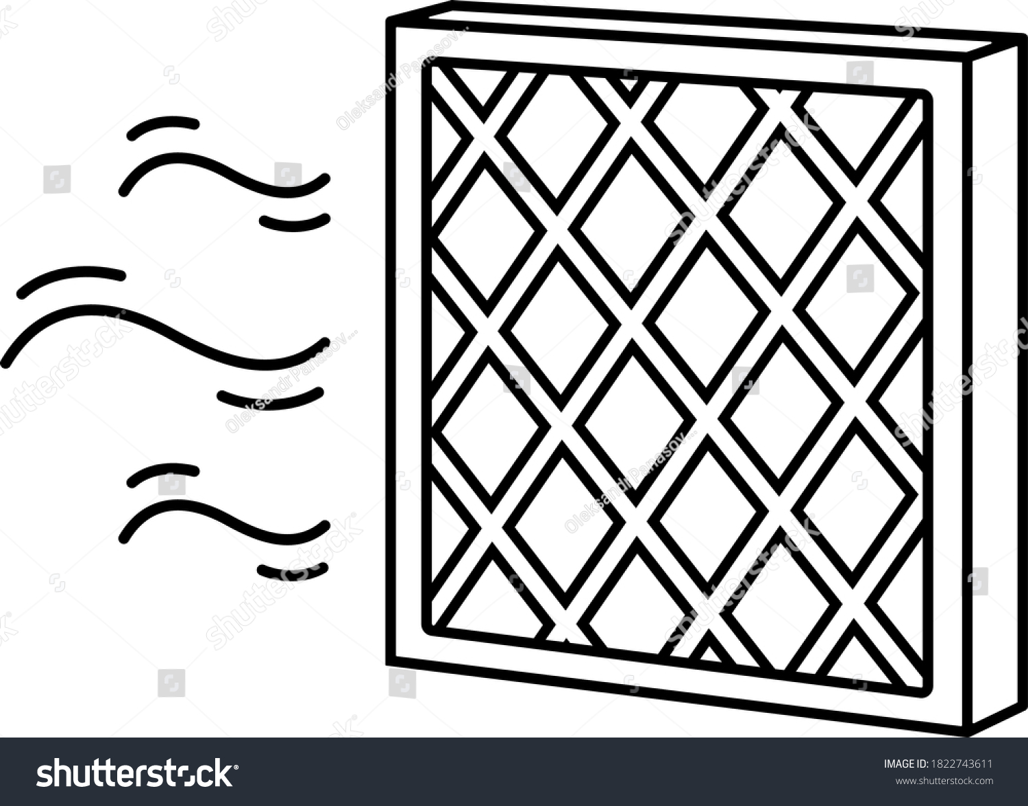 Air Cleaner Filter Vector Outline Icon Stock Vector (Royalty Free ...