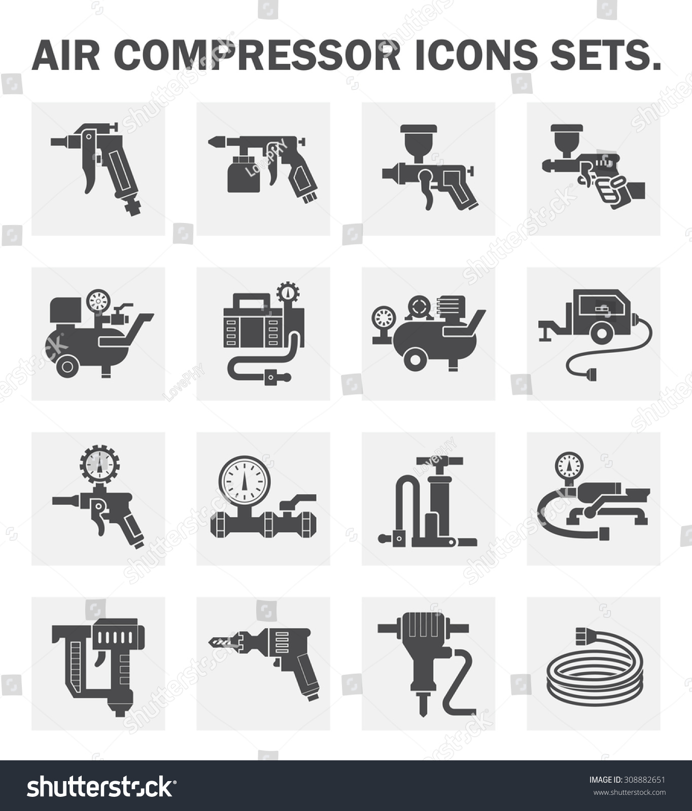 Air Compressor Icons Sets Stock Vector 308882651 - Shutterstock