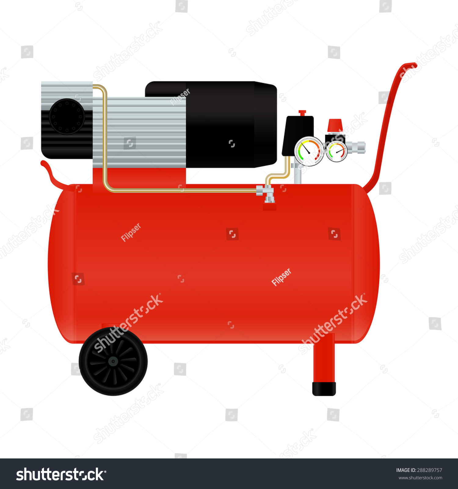 Air Compressor On White Background Vector Stock Vector 288289757 ...