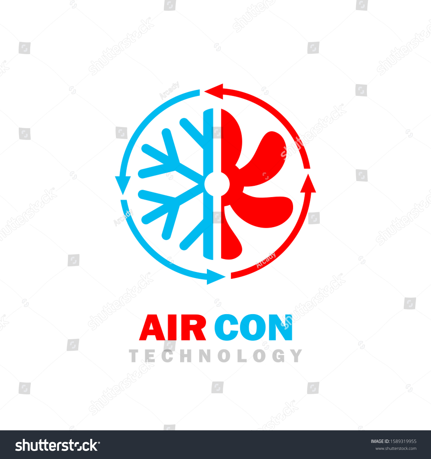Air Con Vector Logo On White Stock Vector (Royalty Free) 1589319955 ...