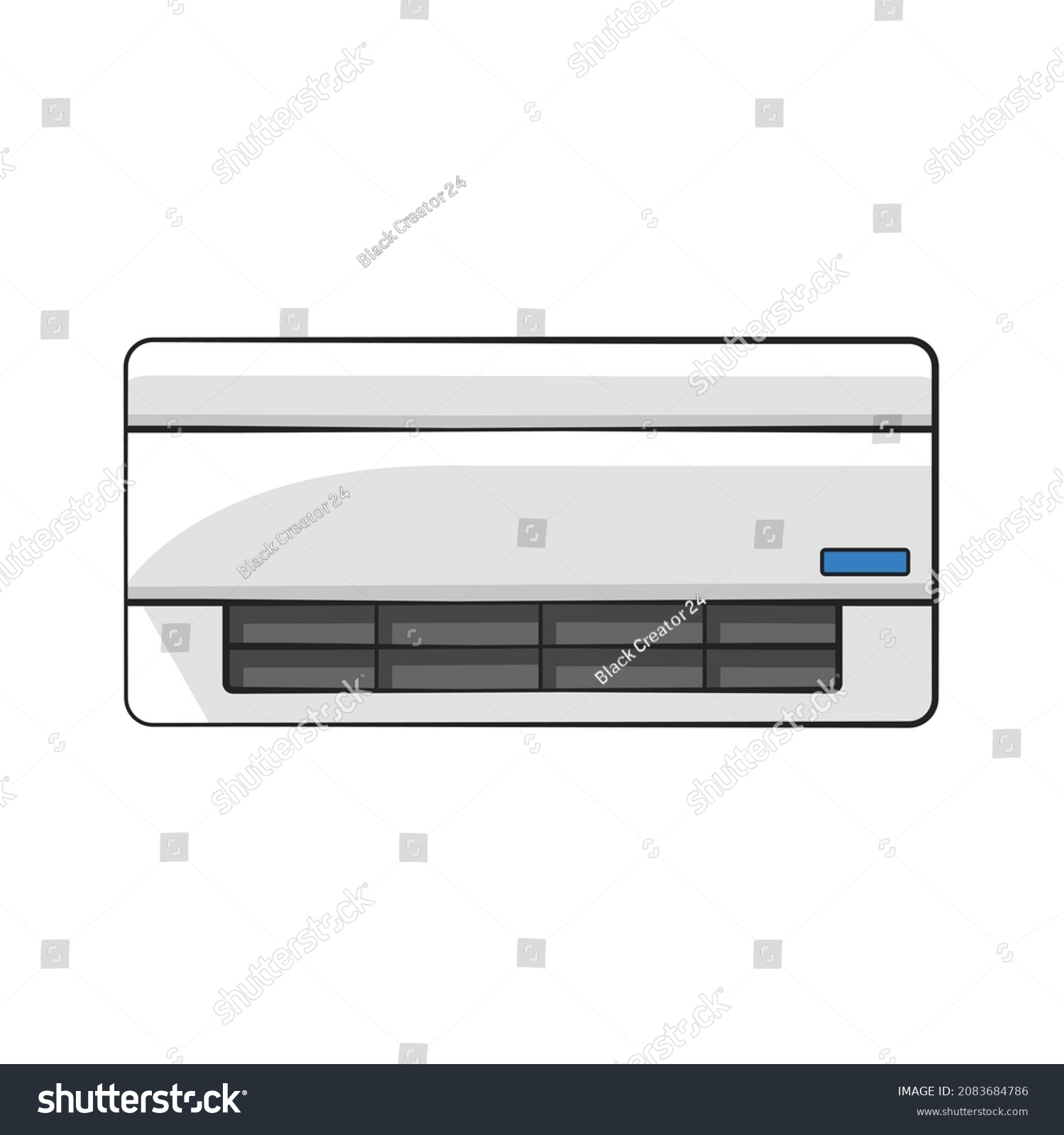 Air Conditioner Drawing Style Isolated Vector Stock Vector (Royalty ...