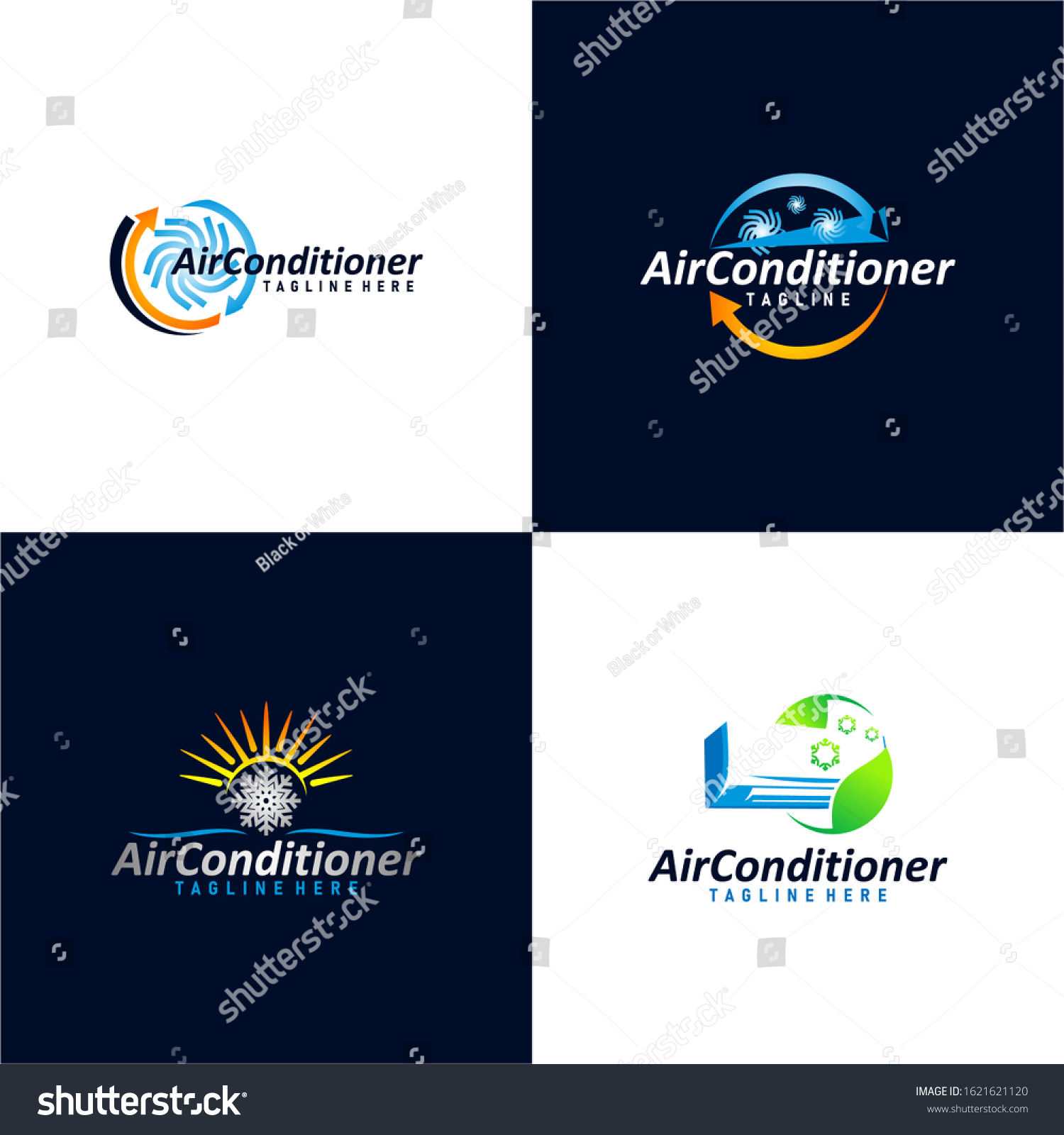 Air Conditioner Logo Design Vector Stock Vector (Royalty Free) 1621621120