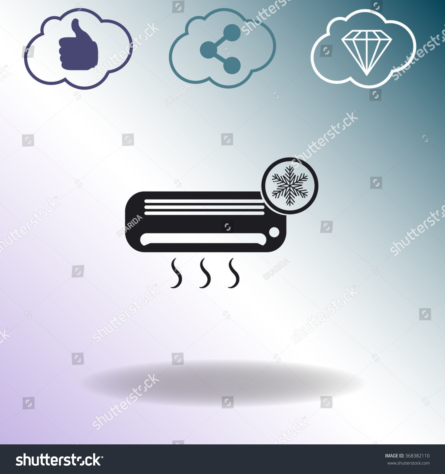 Vektor Stok Air Conditioner Vector Icon Outdoor Unit (Tanpa Royalti ...