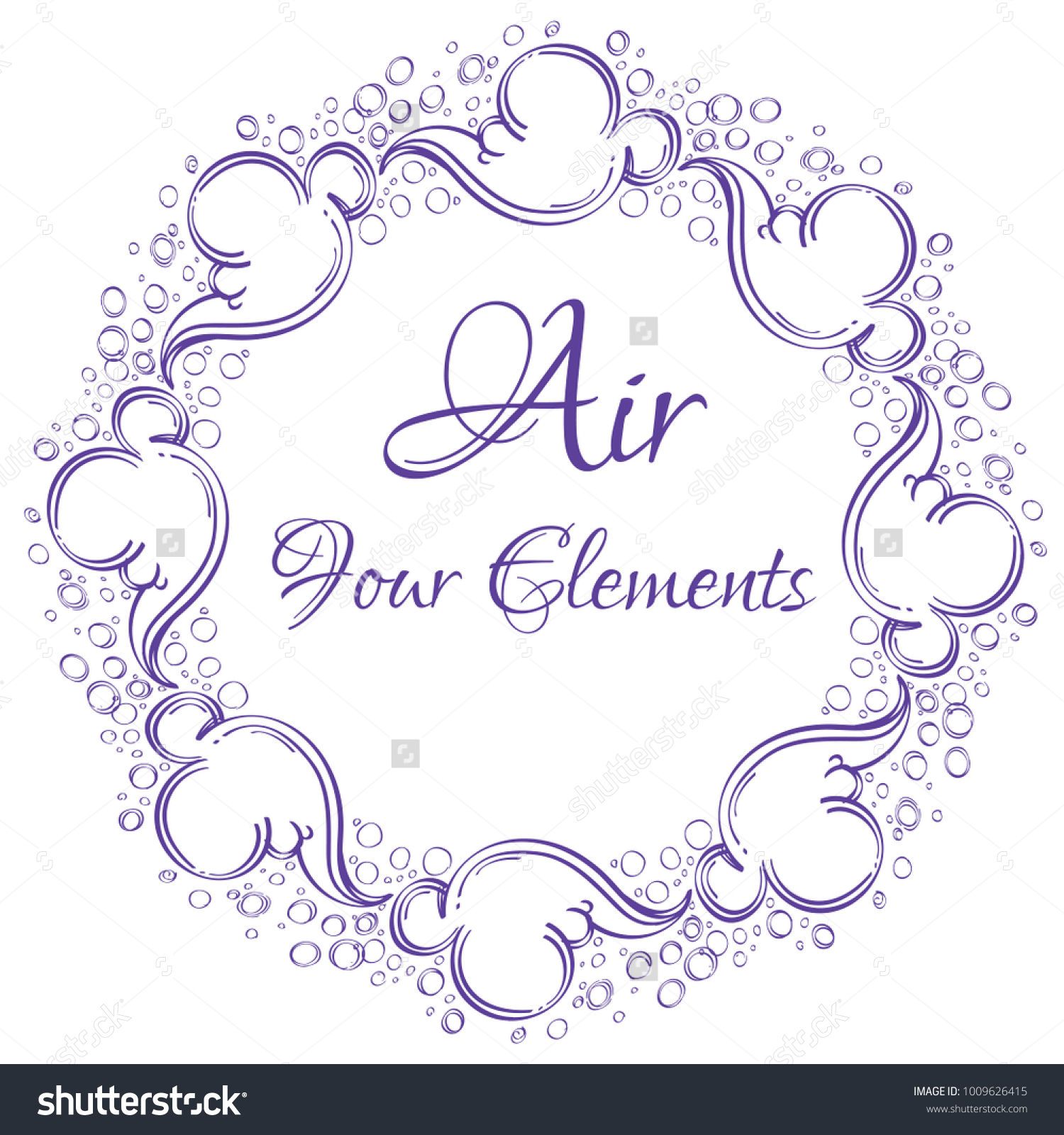 Air Four Elements Beautiful Round Frame Stock Vector (Royalty Free ...