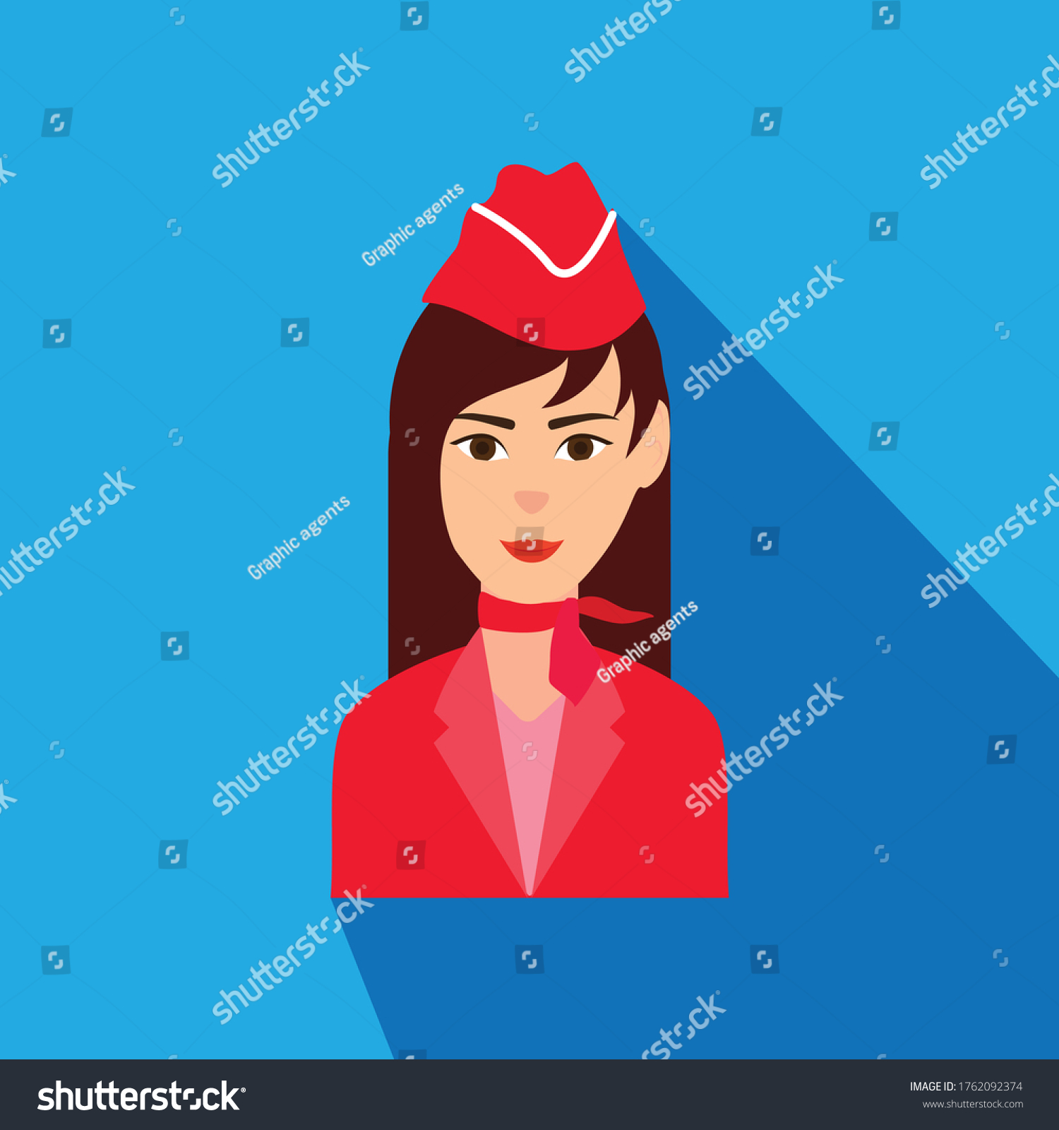 Air Hostess Character Design Vector Flat Stock Vector (Royalty Free ...