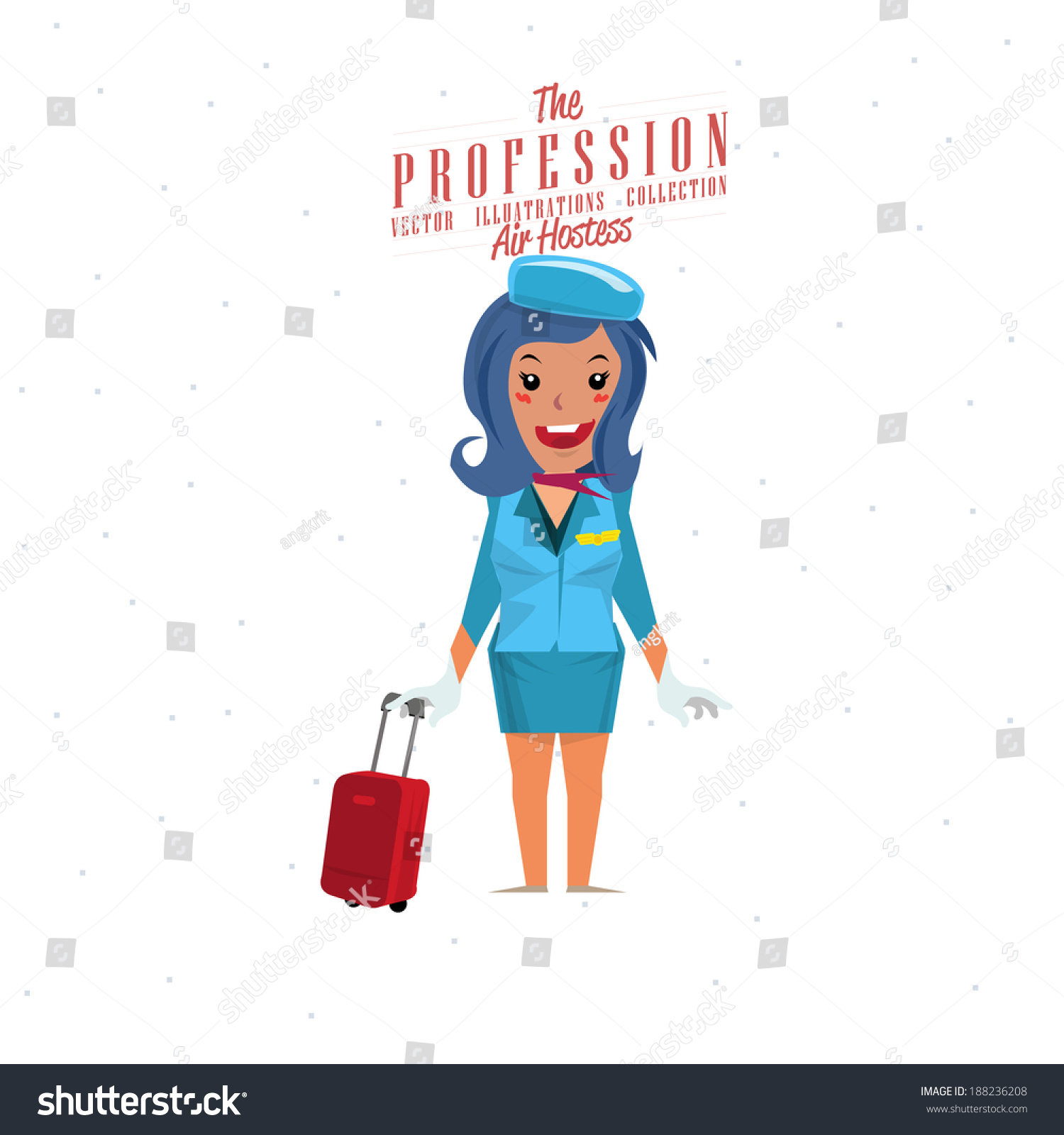 Air Hostess Vector Illustration Stock Vector (Royalty Free) 188236208