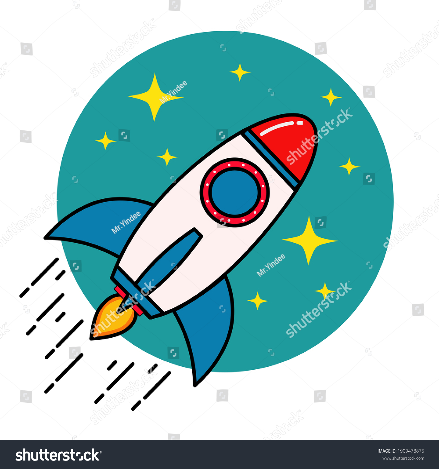 Air Rocket Work Vector Stock Vector (Royalty Free) 1909478875