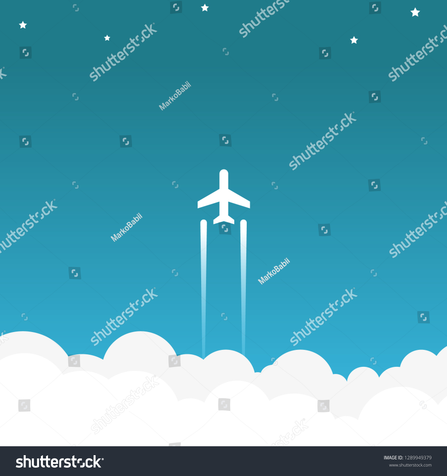 Air Traffic Vector Flat Design Stock Vector (Royalty Free) 1289949379